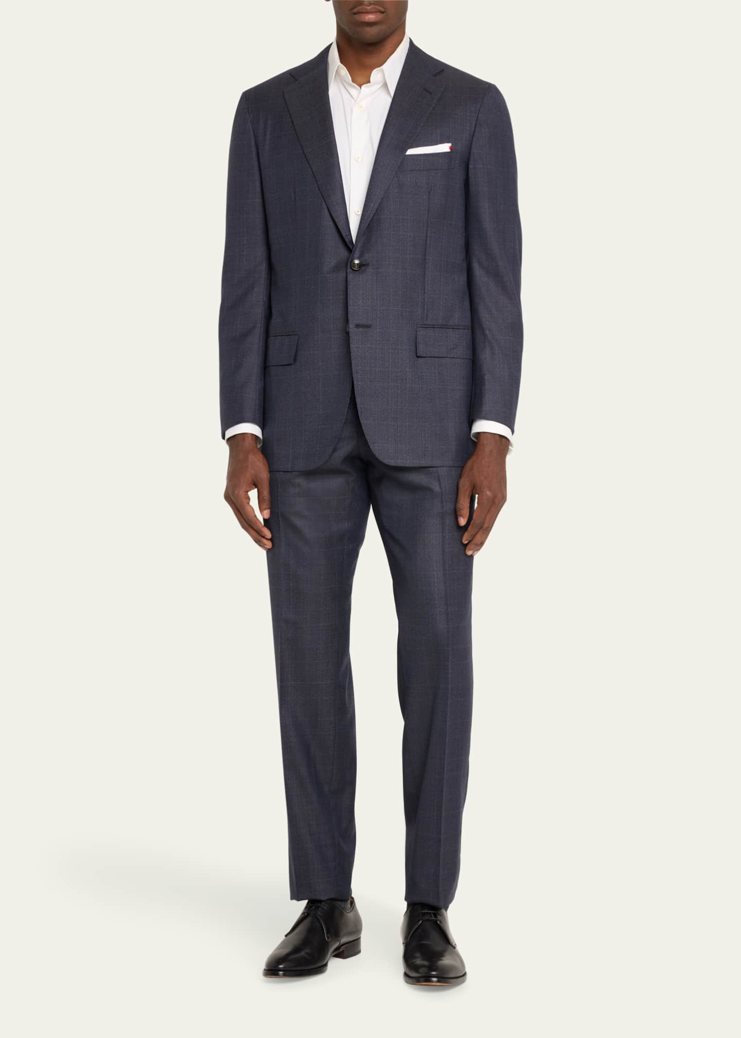 Kiton Men's Wool Plaid Suit - Bergdorf Goodman