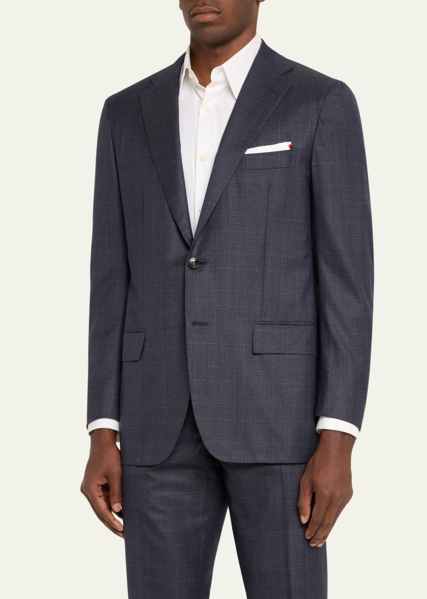 Kiton Men's Wool Plaid Suit - Bergdorf Goodman