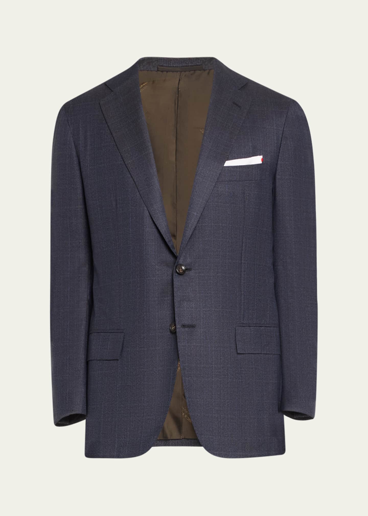 Kiton Men's Wool Plaid Suit - Bergdorf Goodman