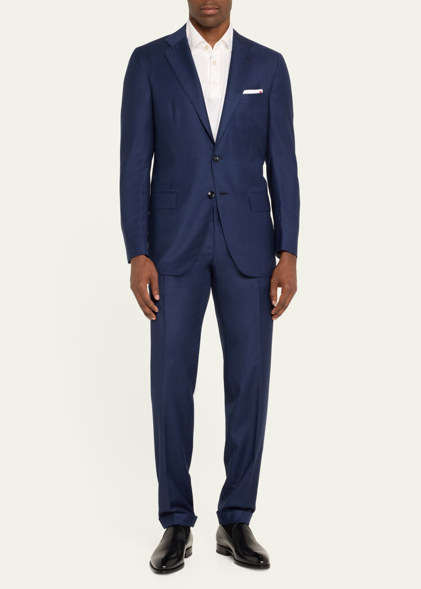 Kiton Men's Tonal Striped Wool Suit - Bergdorf Goodman