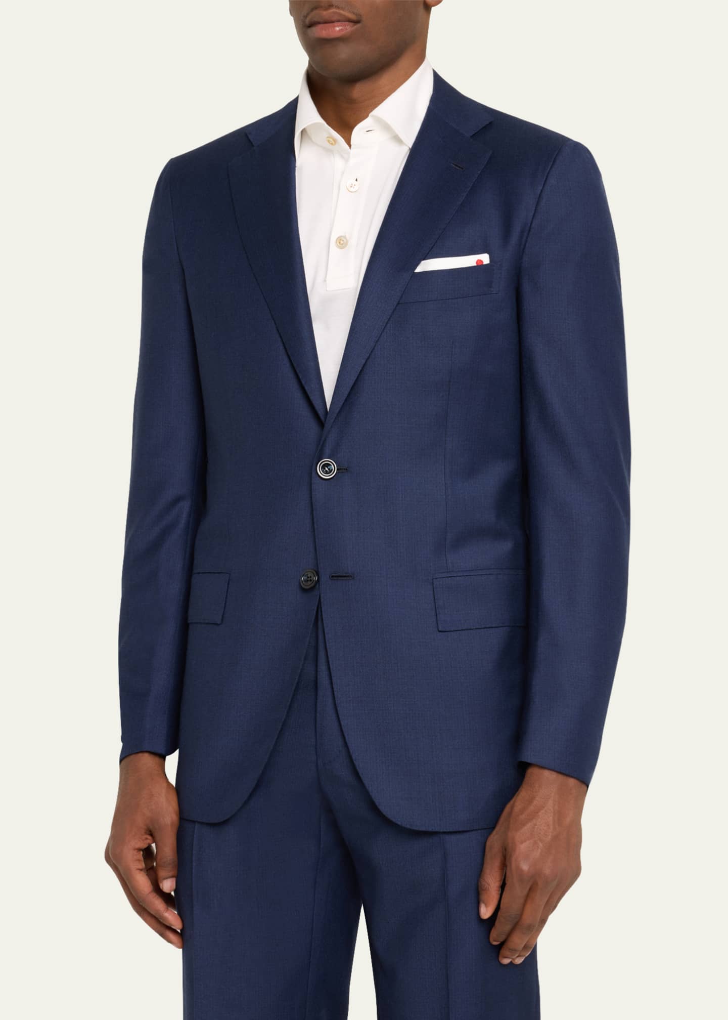 Kiton Men's Tonal Striped Wool Suit - Bergdorf Goodman