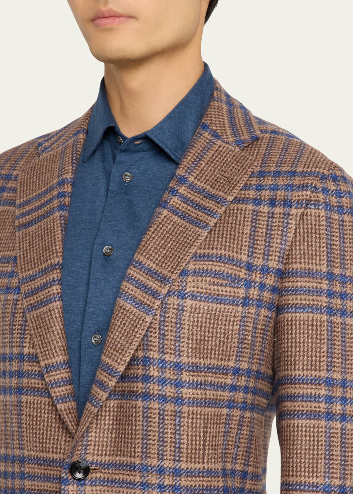 Kiton Men's Cashmere-Blend Plaid Sport Coat - Bergdorf Goodman