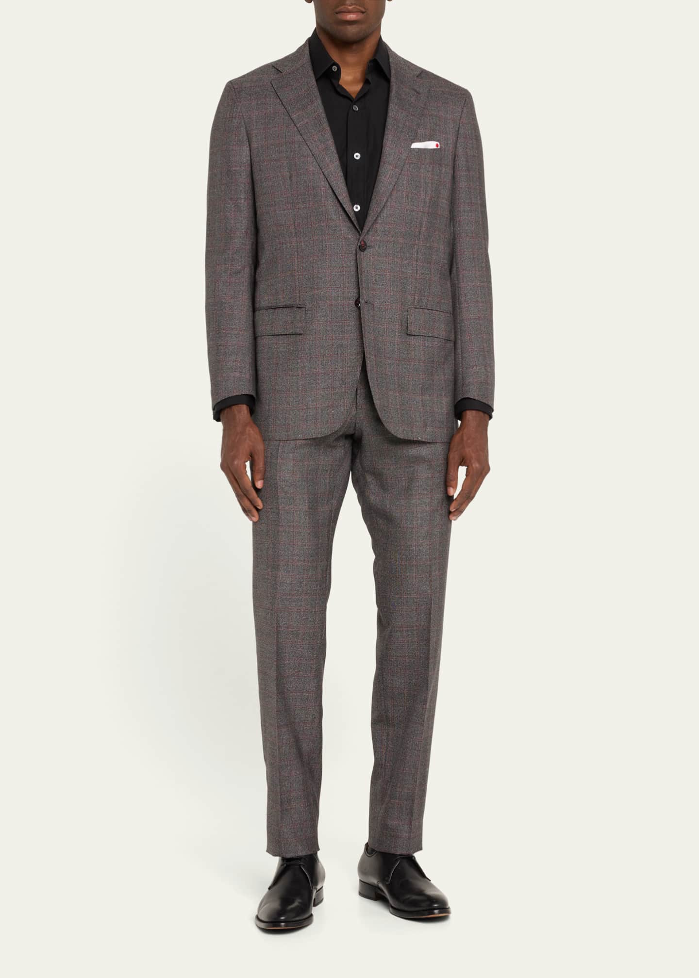 Kiton Men's Wool Plaid Suit - Bergdorf Goodman