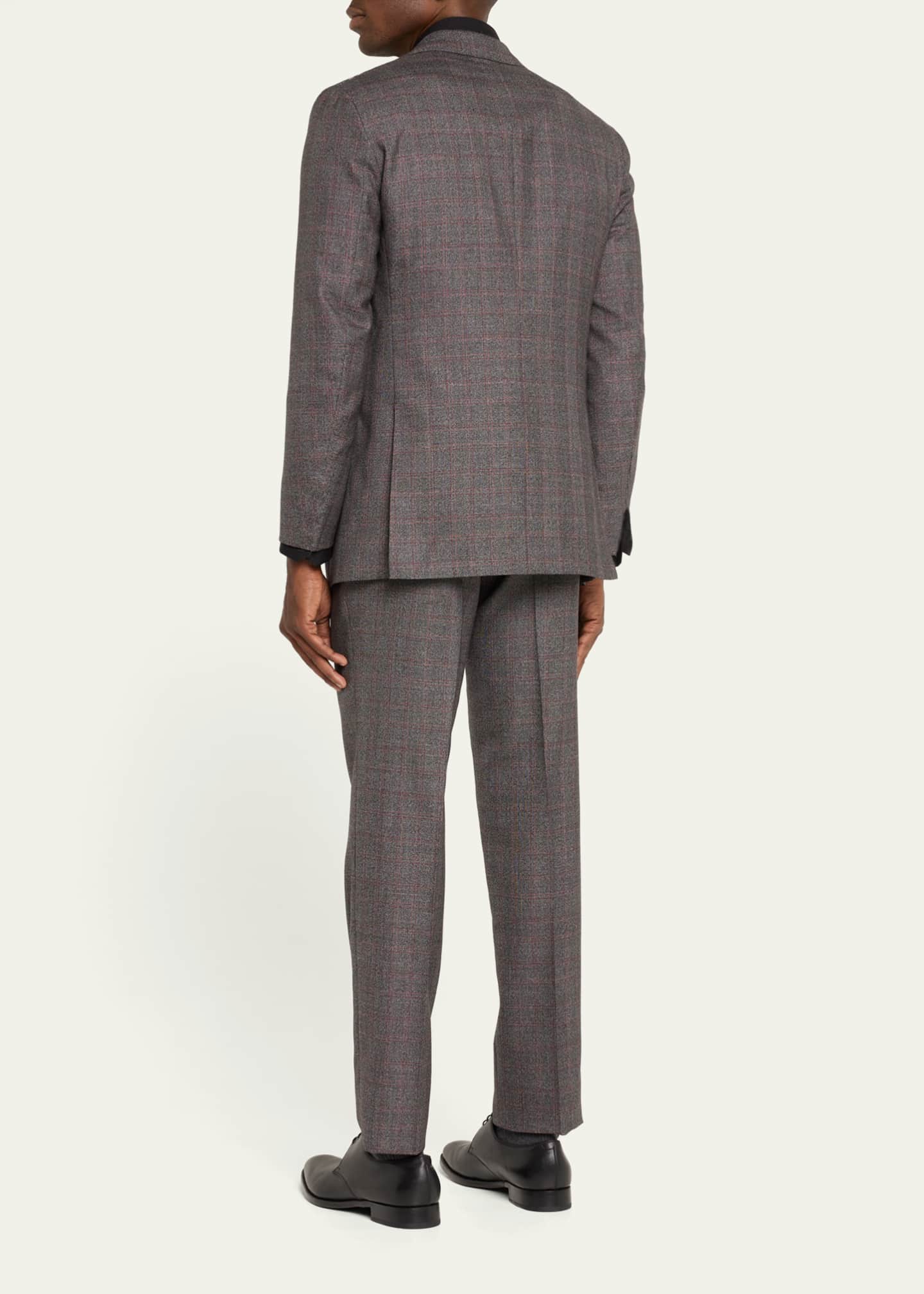 Kiton Men's Wool Plaid Suit - Bergdorf Goodman