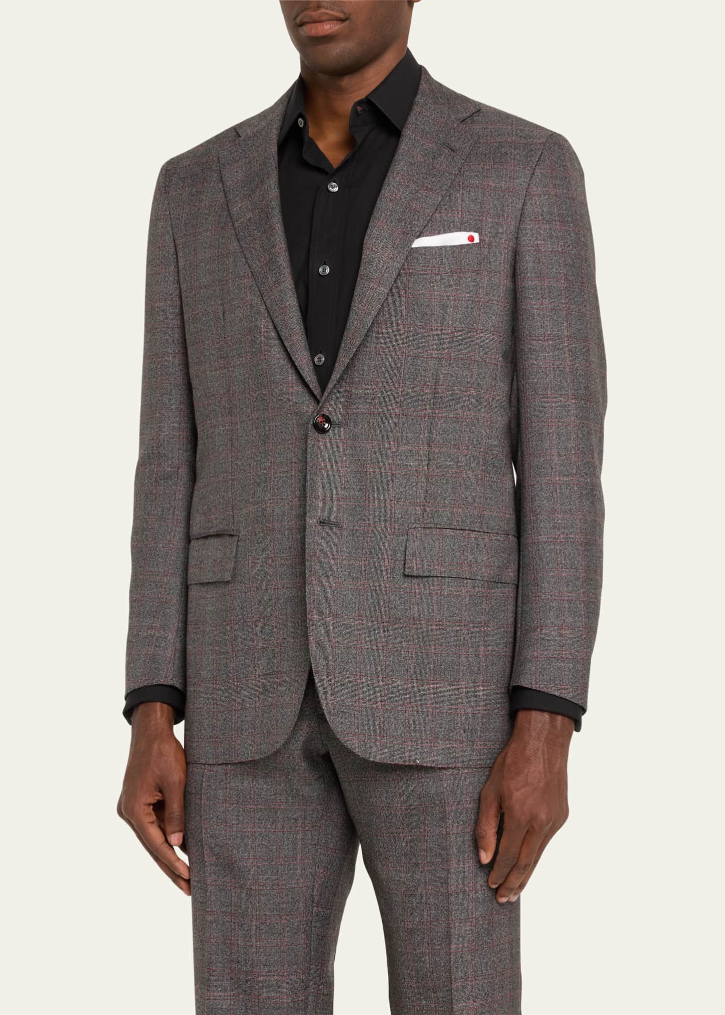 Kiton Men's Wool Plaid Suit - Bergdorf Goodman