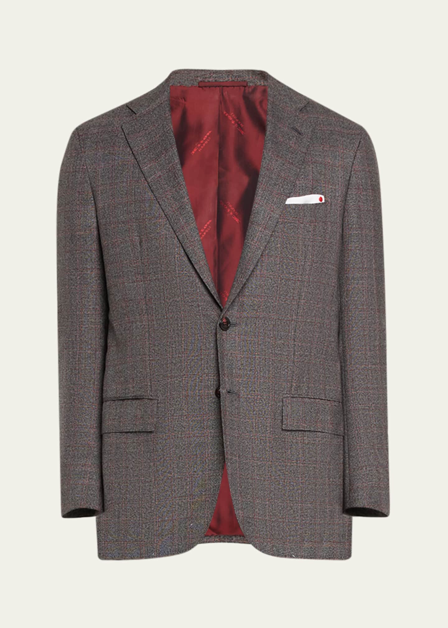 Kiton Men's Wool Plaid Suit - Bergdorf Goodman