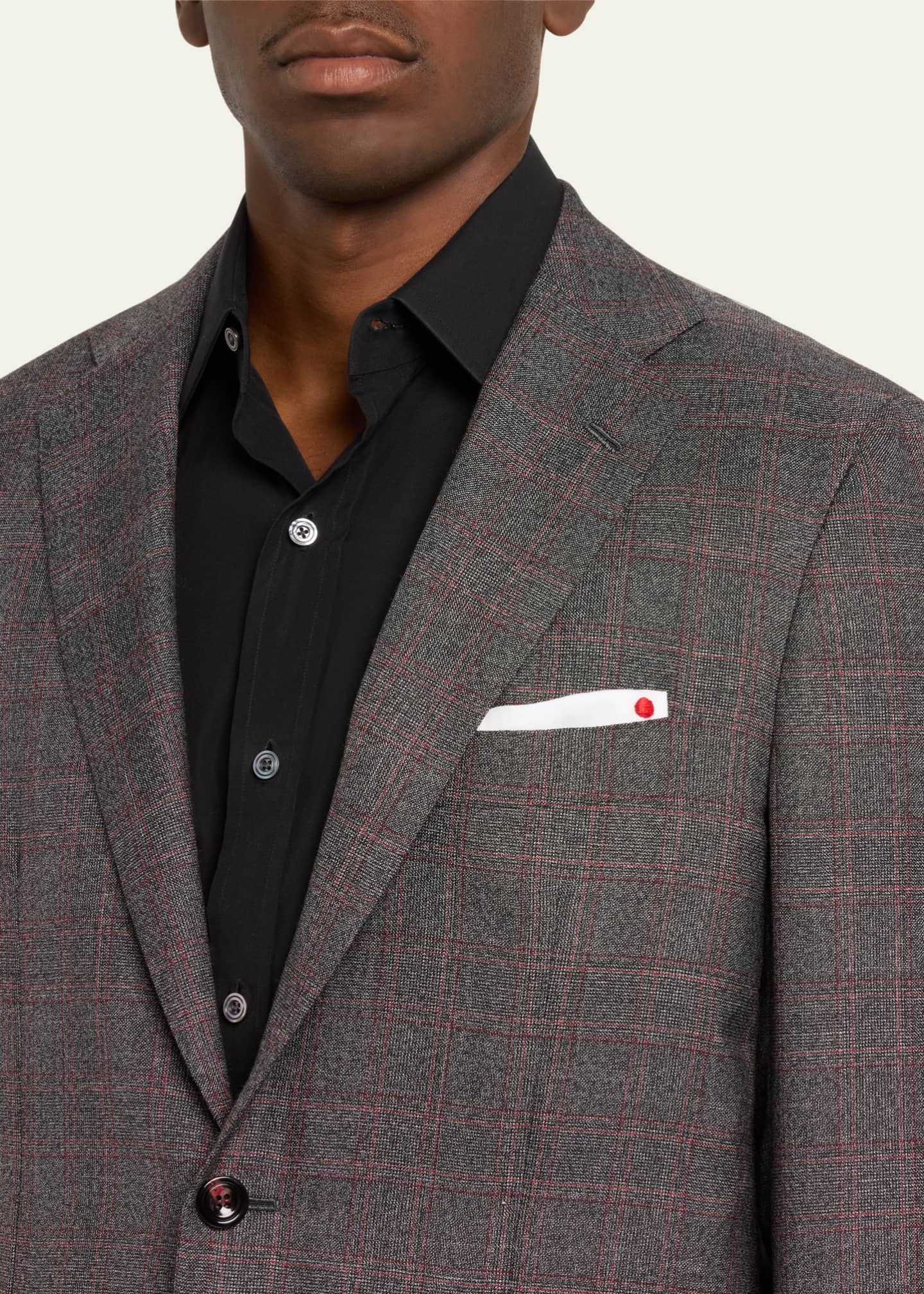 Kiton Men's Wool Plaid Suit - Bergdorf Goodman