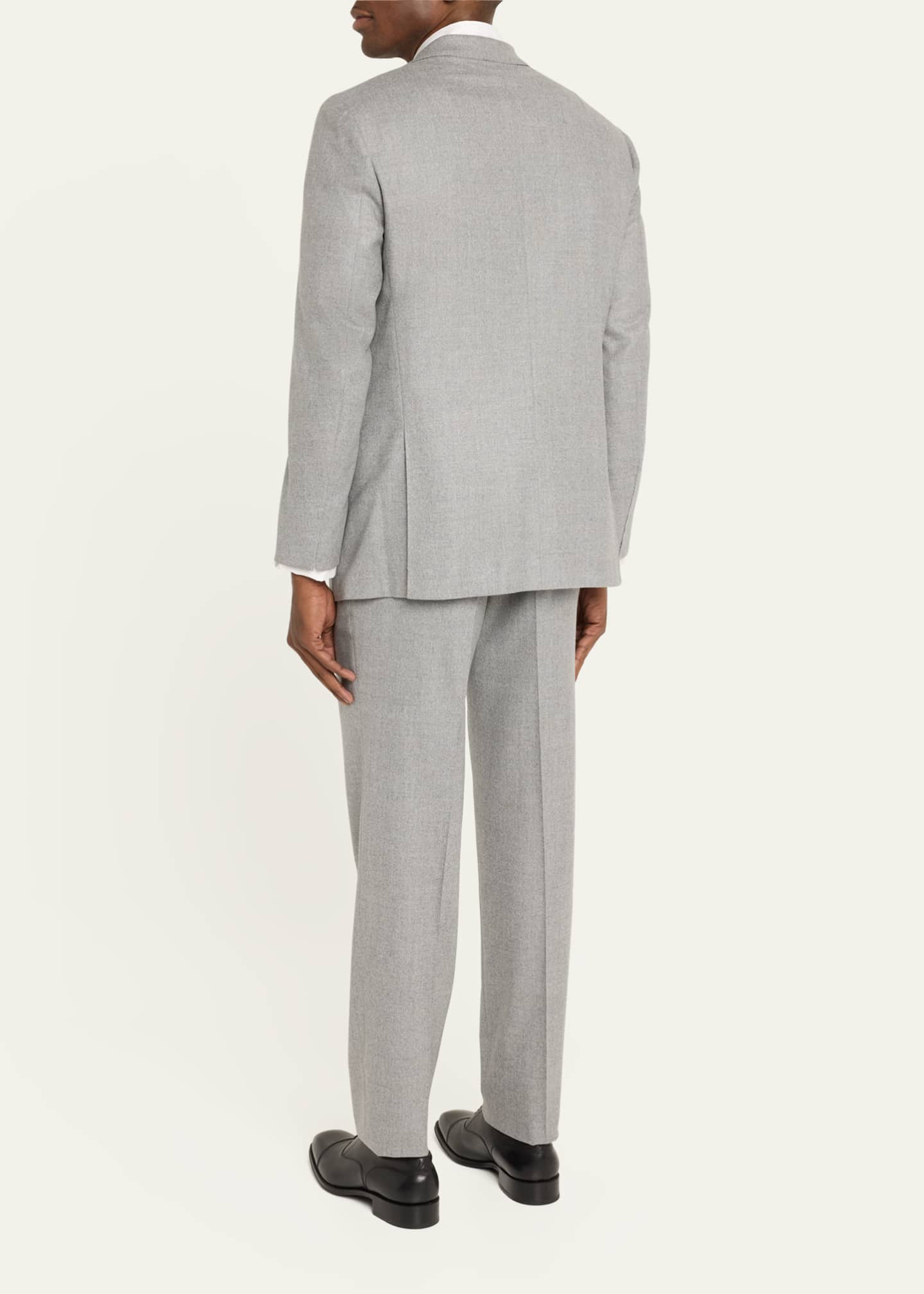 Kiton Men's Pearl Grey Textured Suit - Bergdorf Goodman