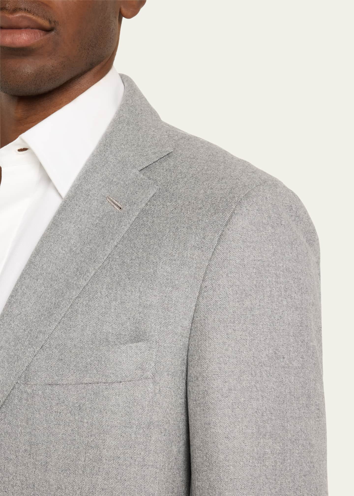 Kiton Men's Pearl Grey Textured Suit - Bergdorf Goodman