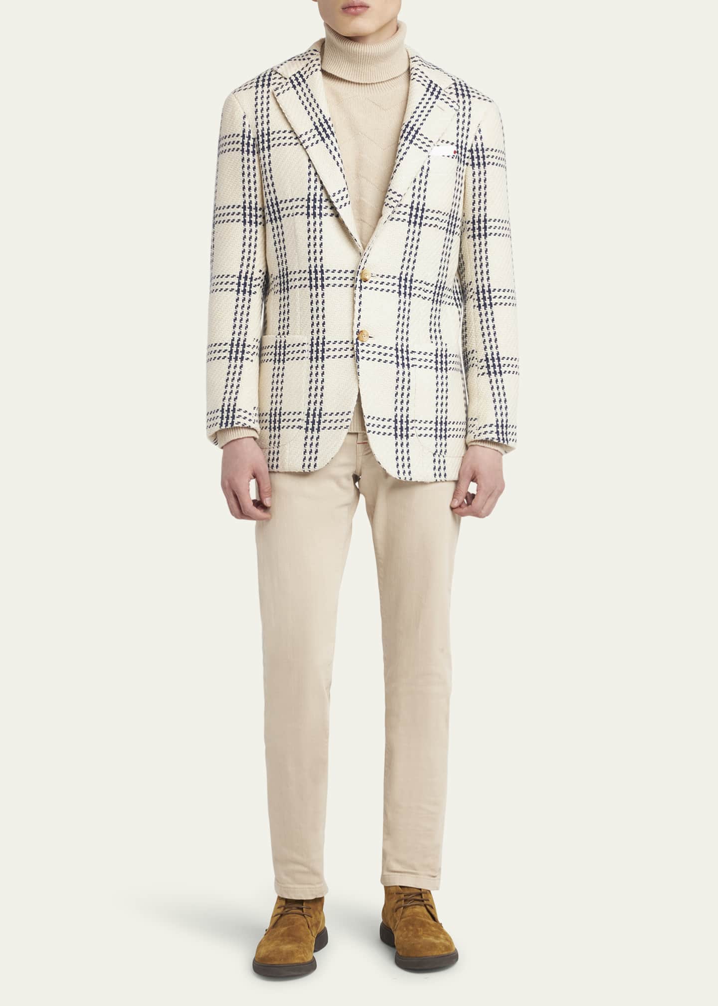 Kiton Men's Knit Plaid Sport Coat - Bergdorf Goodman