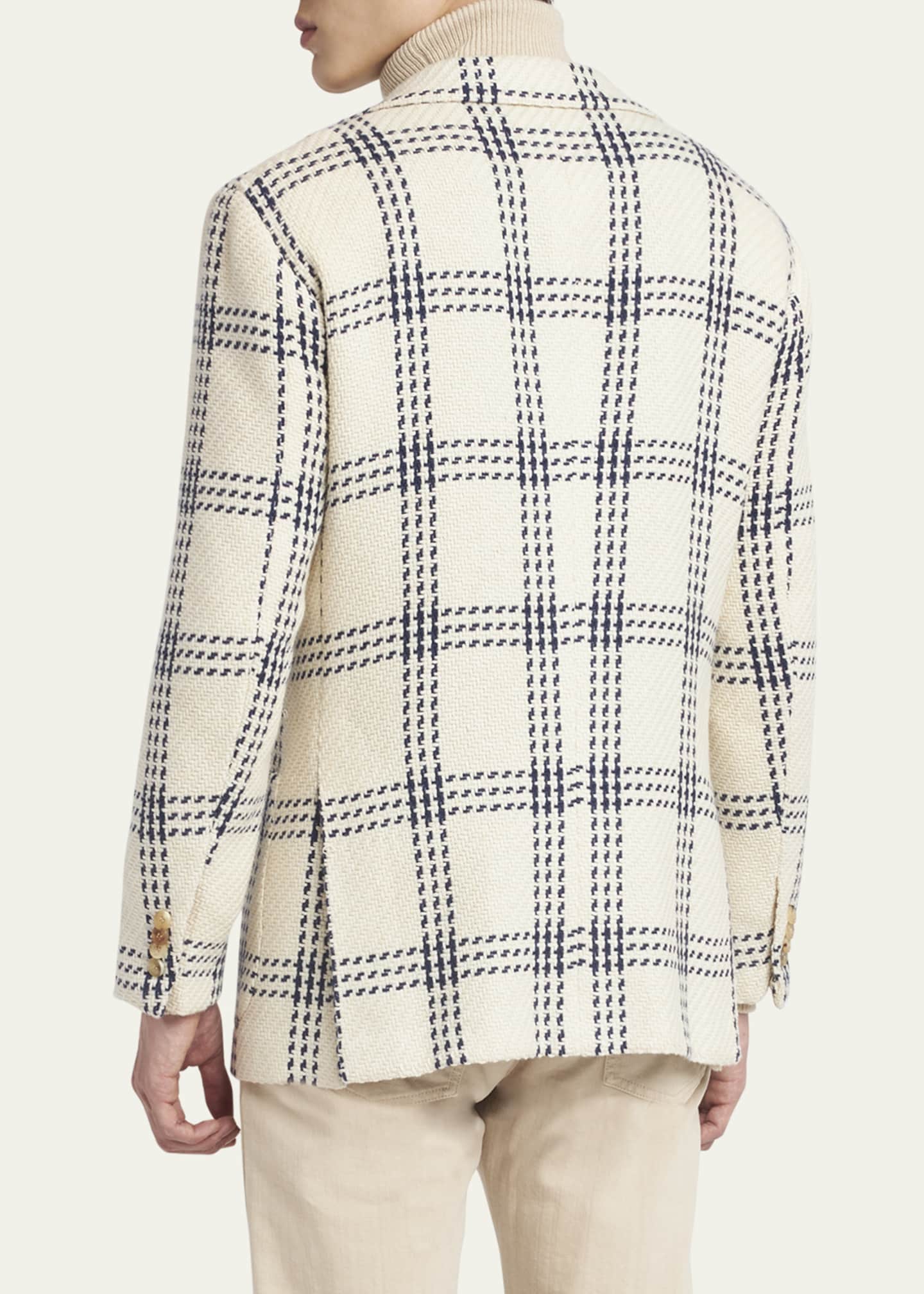 Kiton Men's Knit Plaid Sport Coat - Bergdorf Goodman