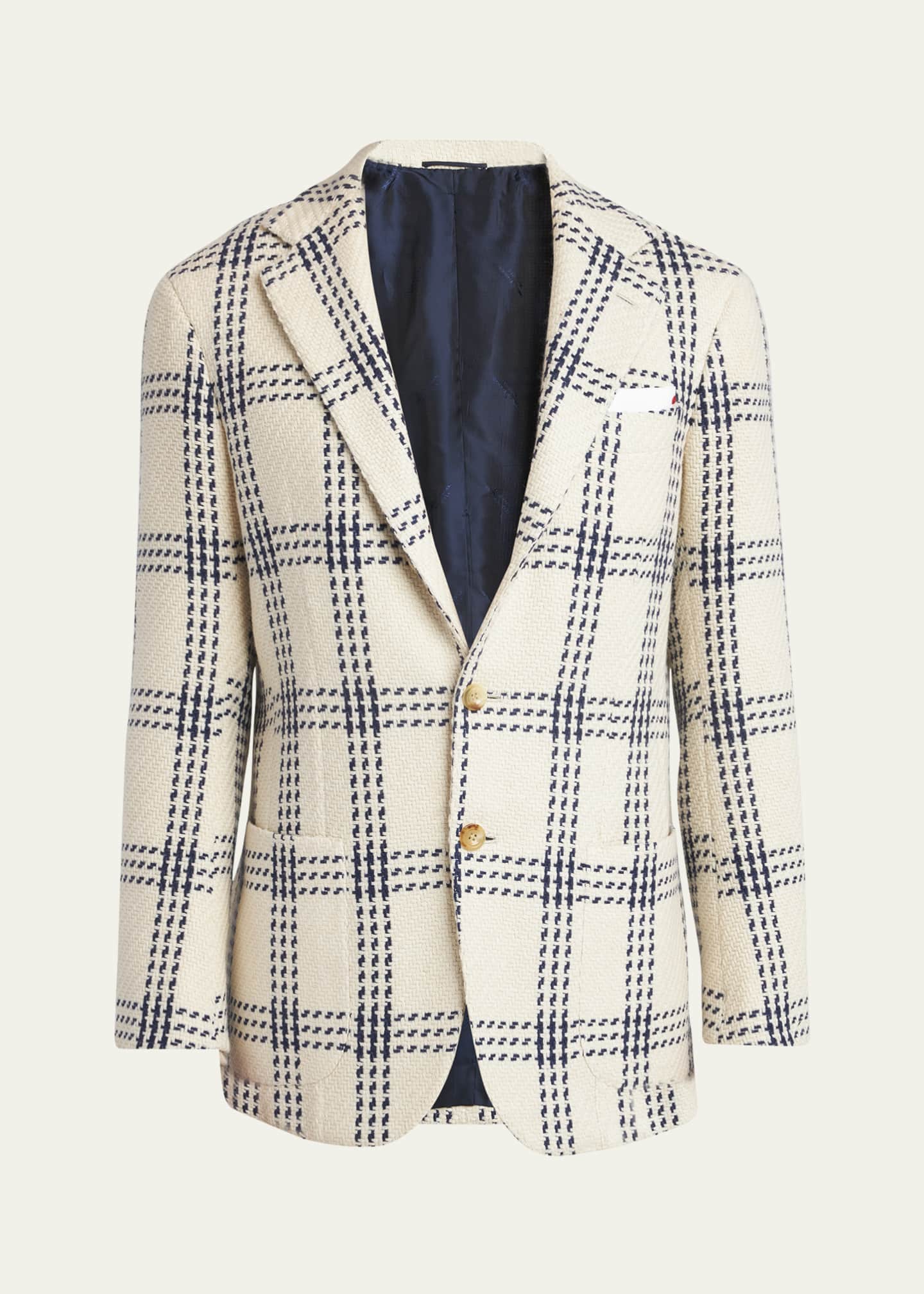 Kiton Men's Knit Plaid Sport Coat - Bergdorf Goodman