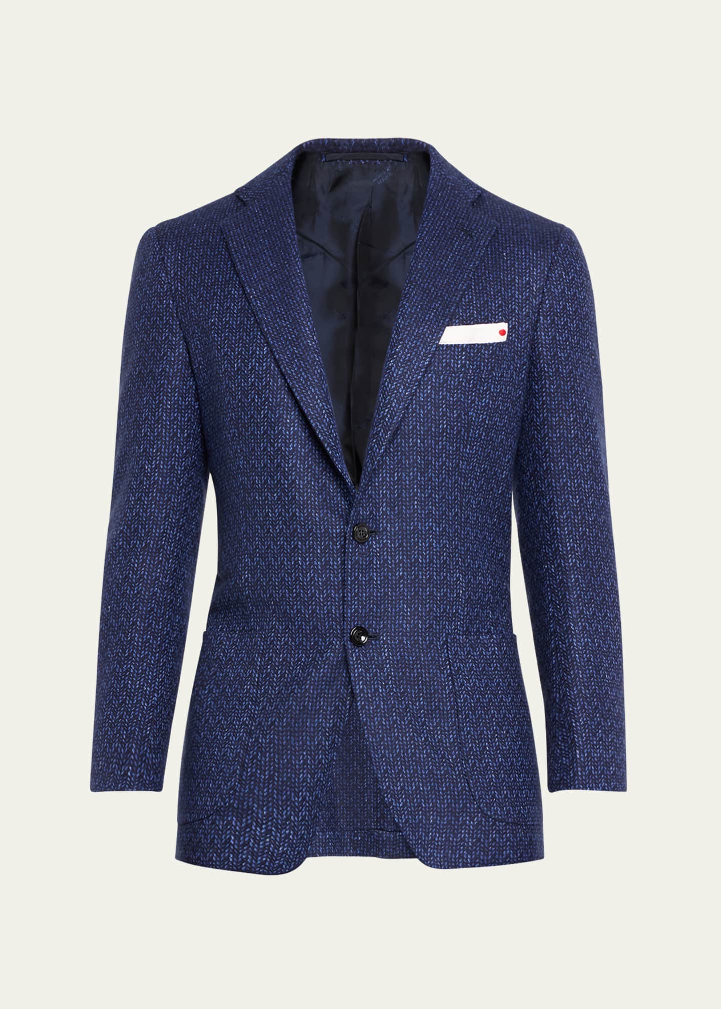 Kiton Men's Micro-Herringbone Sport Coat - Bergdorf Goodman
