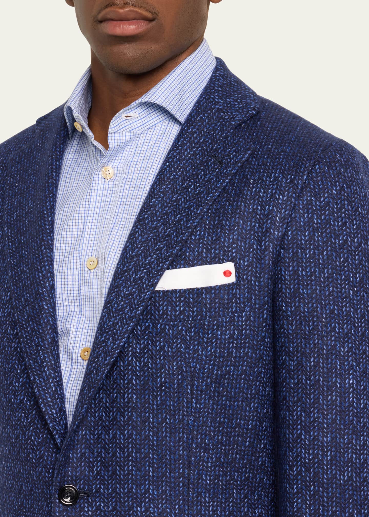 Kiton Men's Micro-Herringbone Sport Coat - Bergdorf Goodman