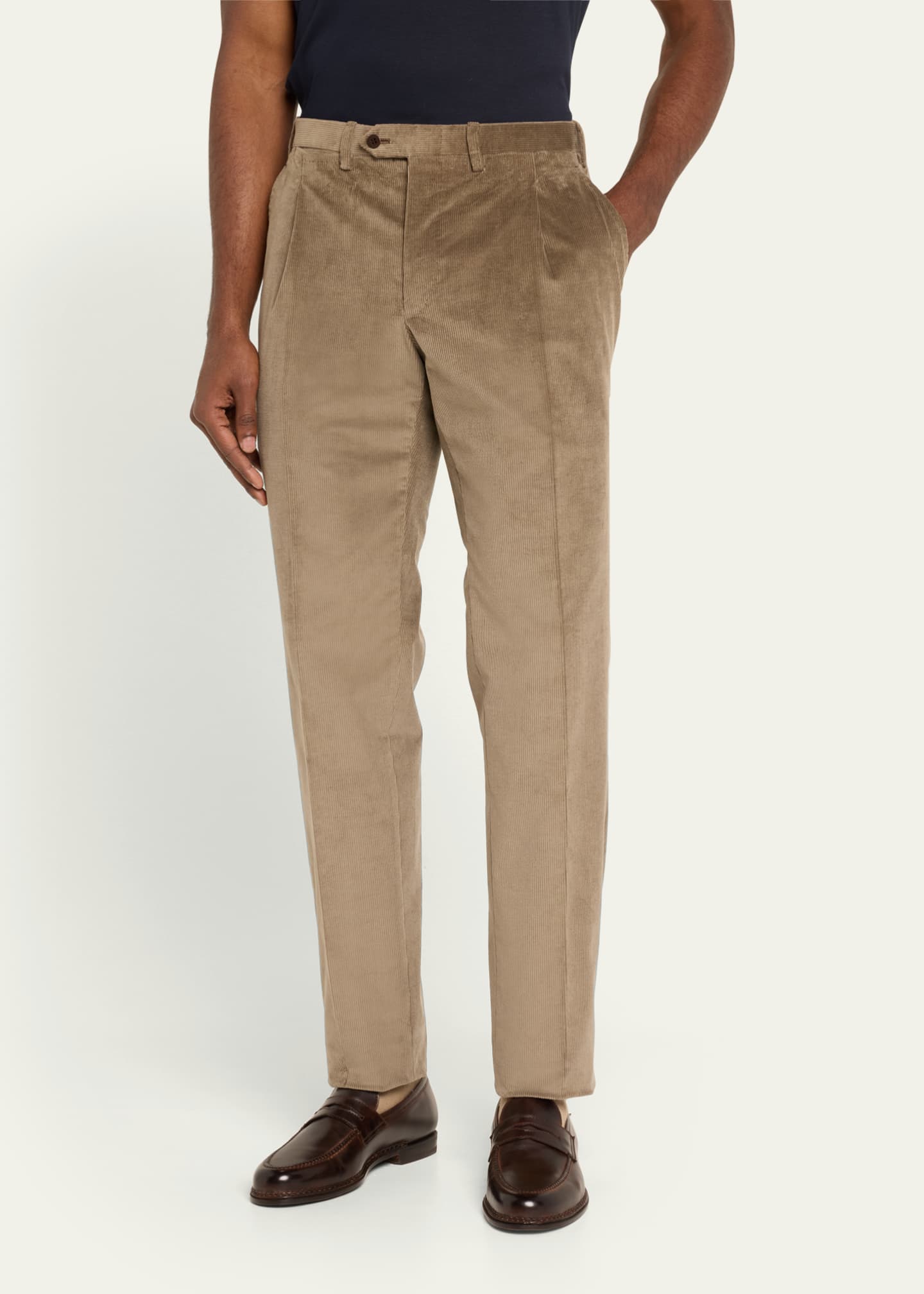 Kiton Men's Olive Corduroy Trousers - Bergdorf Goodman