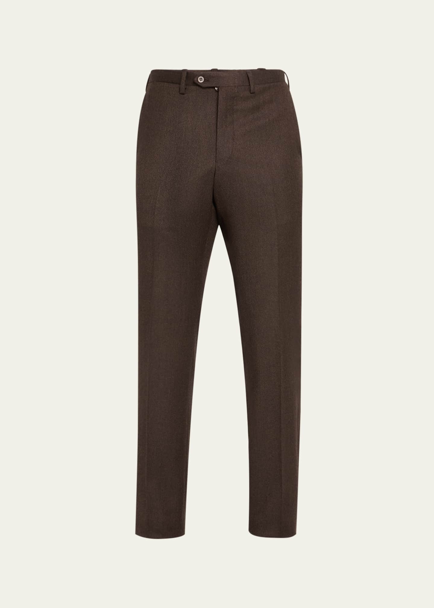 Kiton Men's Textured Brown Suit Trousers - Bergdorf Goodman