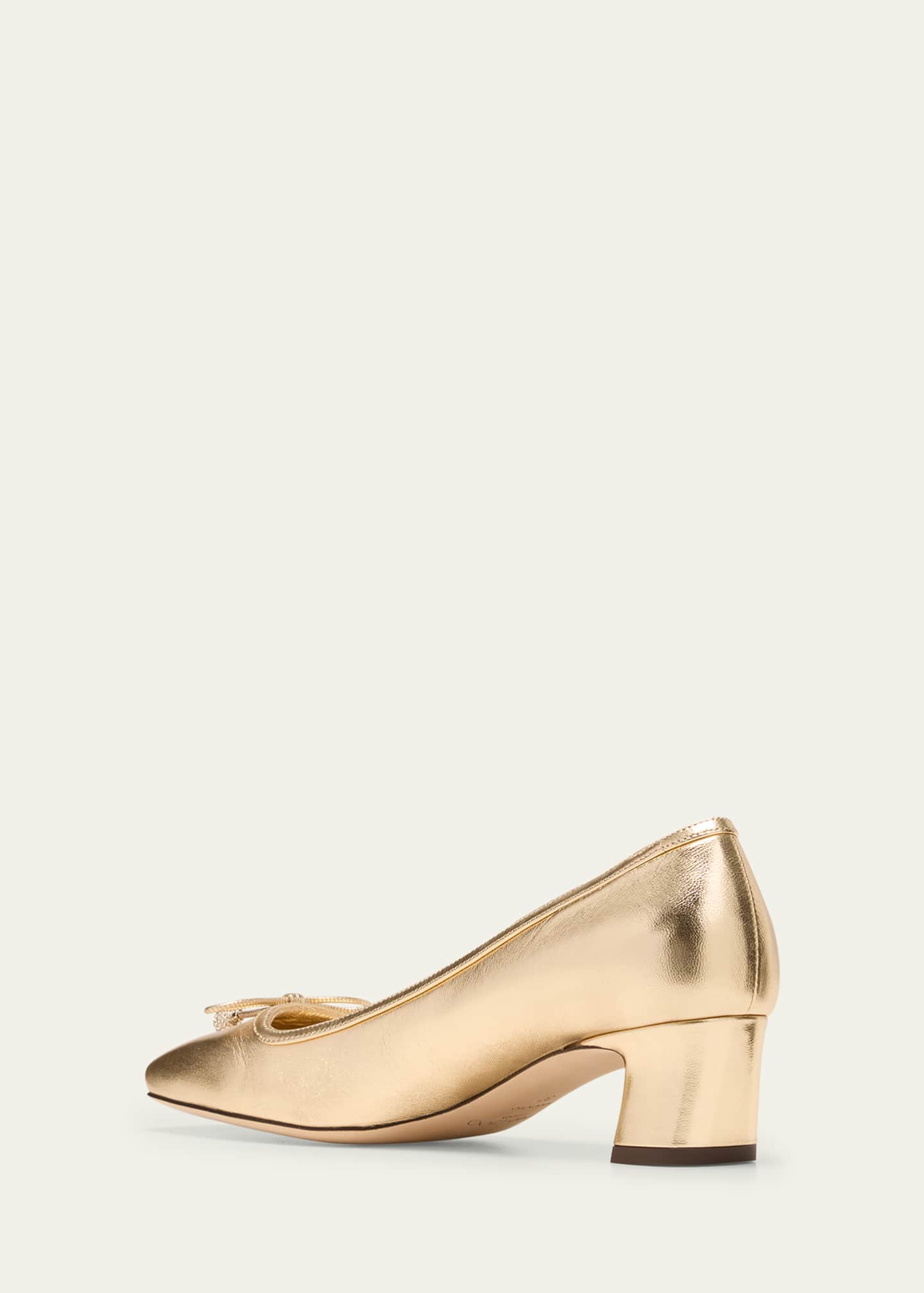 Jimmy Choo Elme Metallic Bow Ballerina Pumps - Bergdorf Goodman