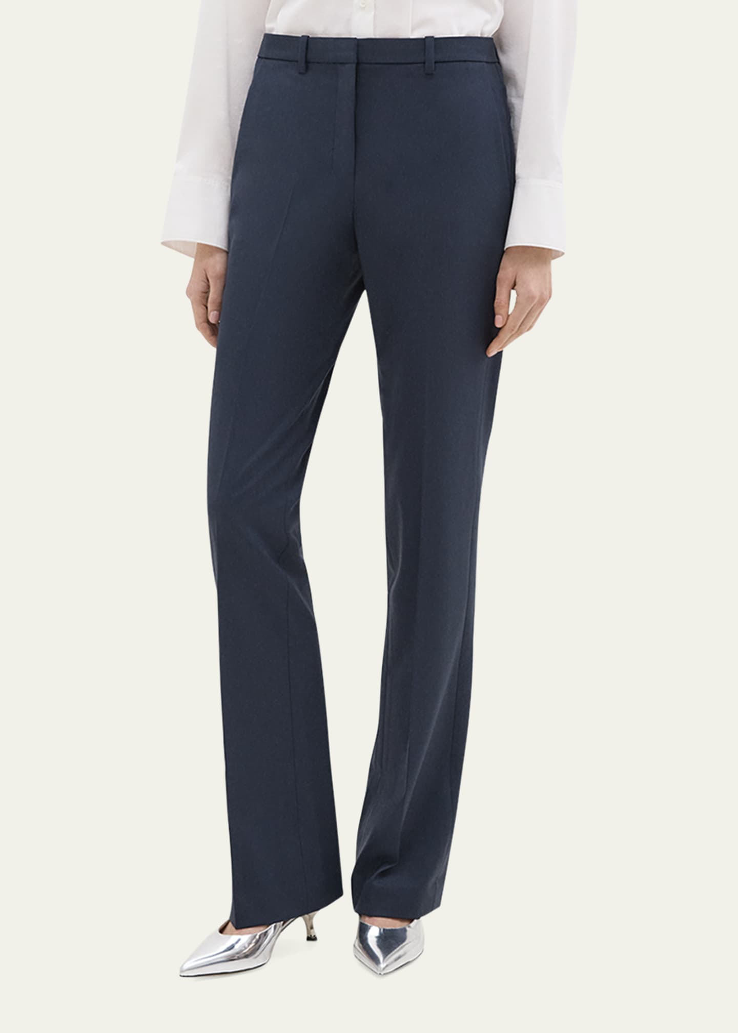 Theory Traceable Wool Slim Straight-Leg Trousers - Bergdorf Goodman