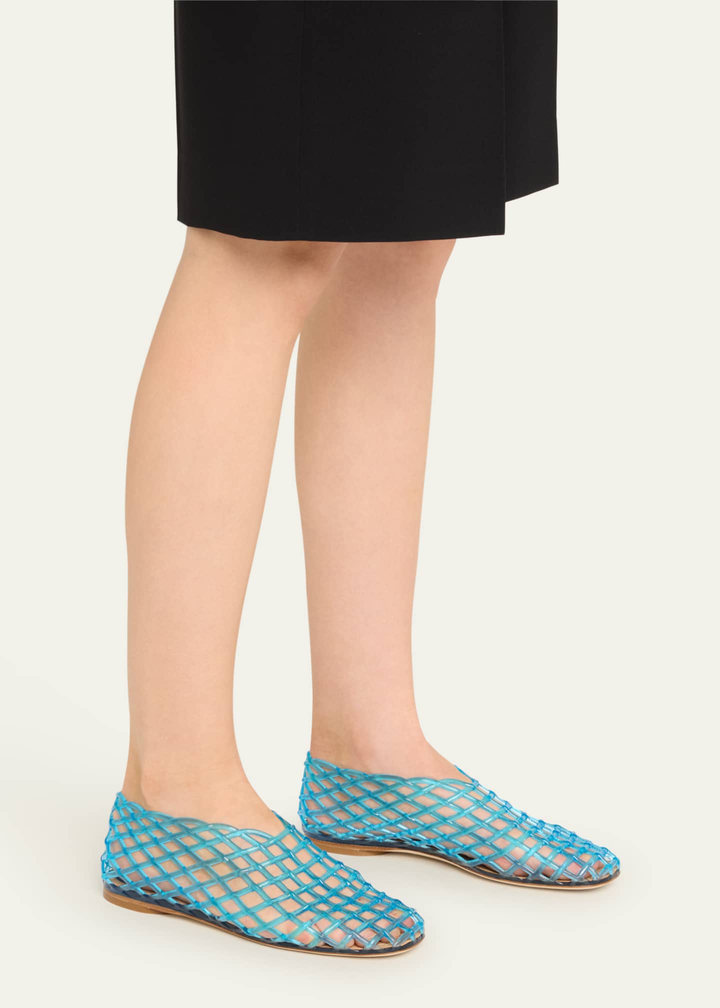 THE ROW Mara Rubber Mesh Ballerina Flats - Bergdorf Goodman