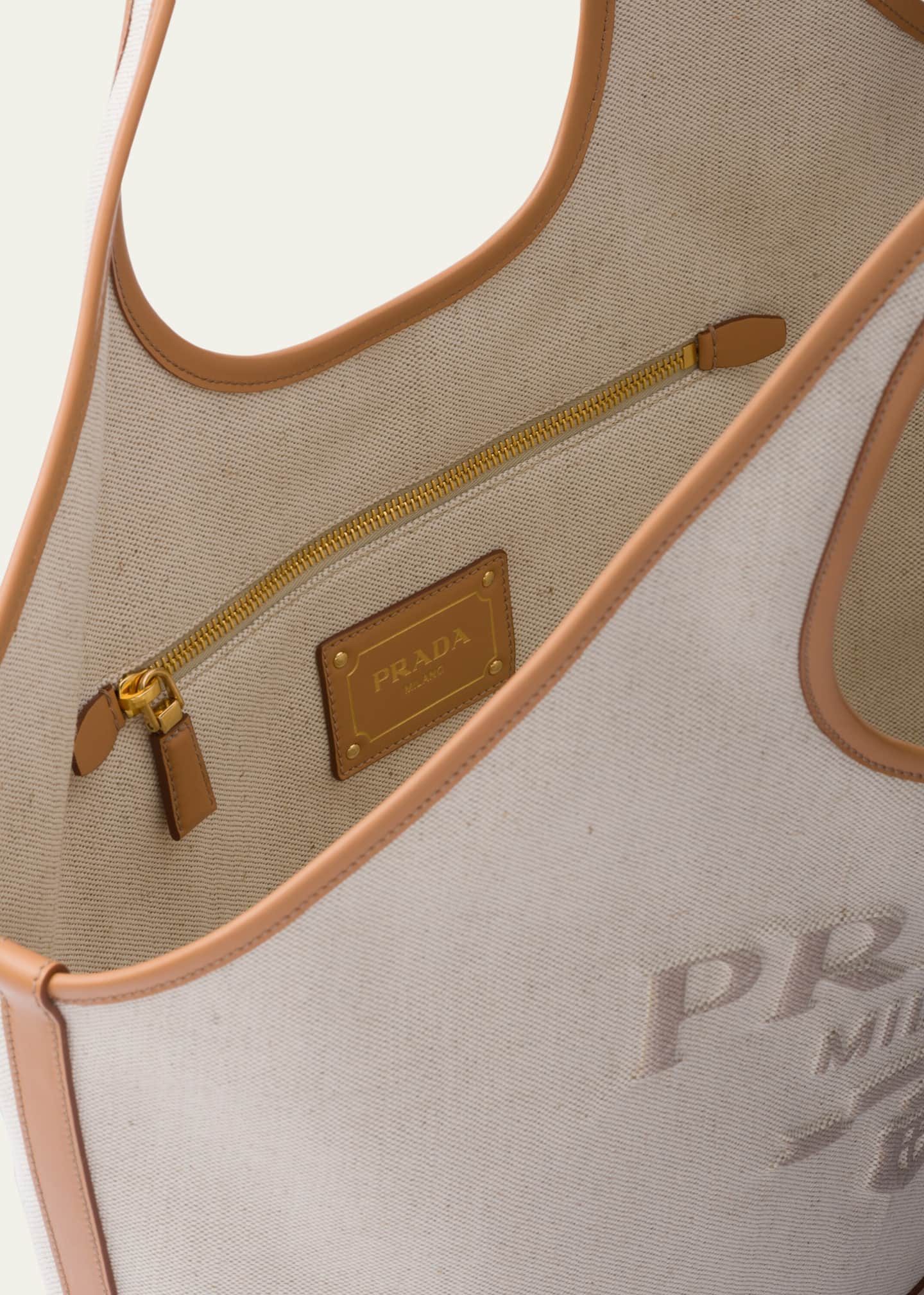 Prada Logo Canvas & Leather Tote Bag - Bergdorf Goodman