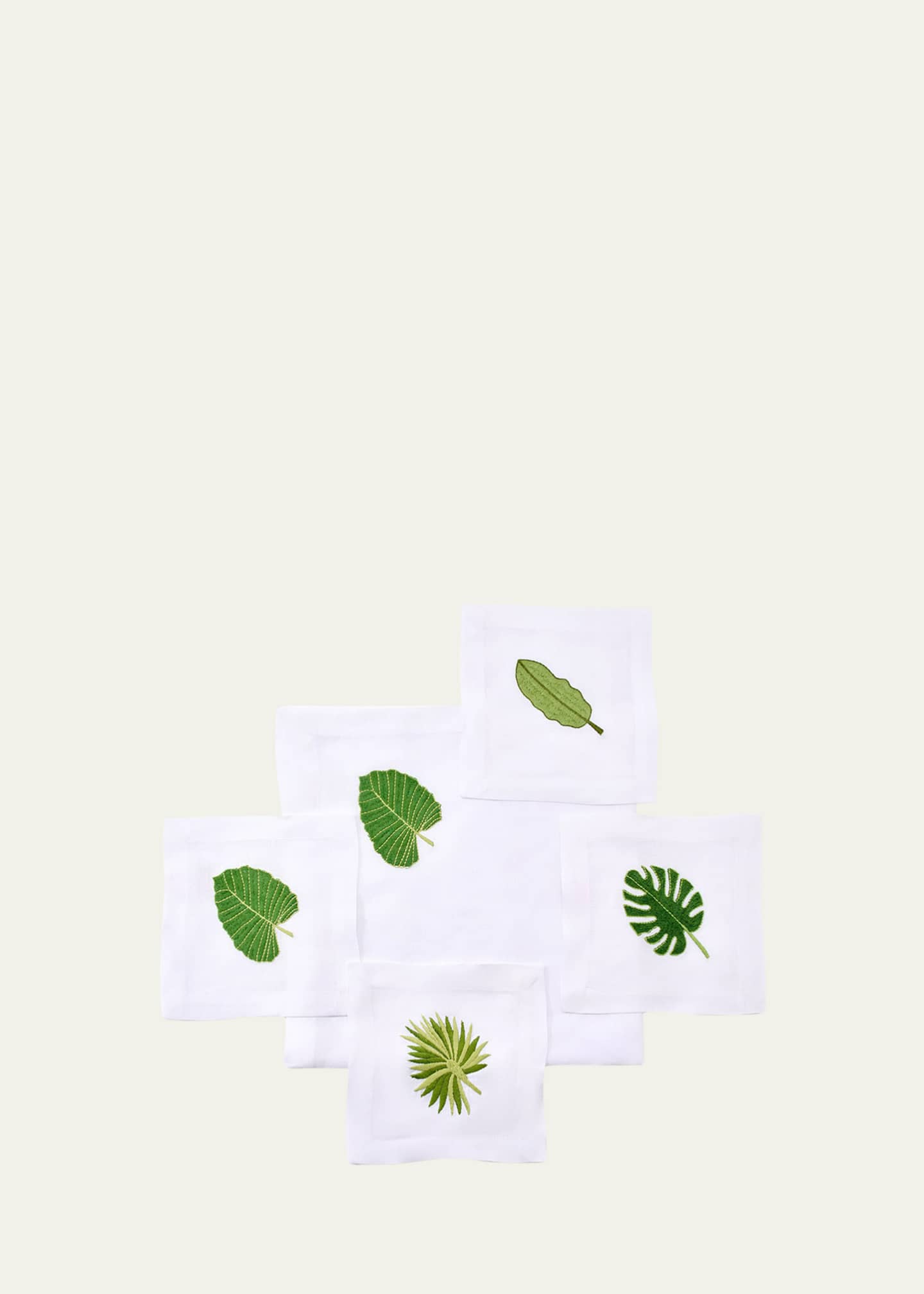 Deborah Rhodes Assorted Palm Leaves Cocktail Napkins, Set of 4 ...