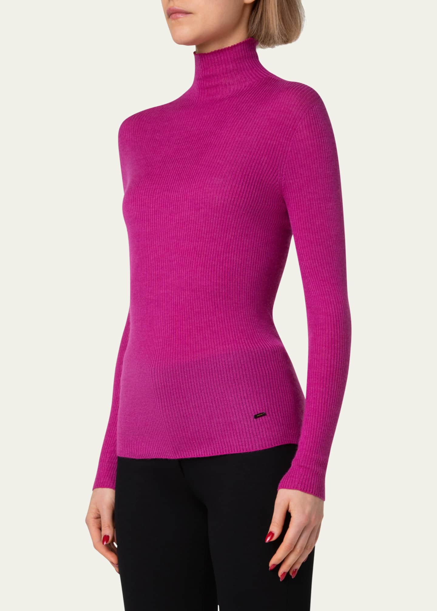 Akris Cashmere-Blend Fine Ribbed Knit Top - Bergdorf Goodman