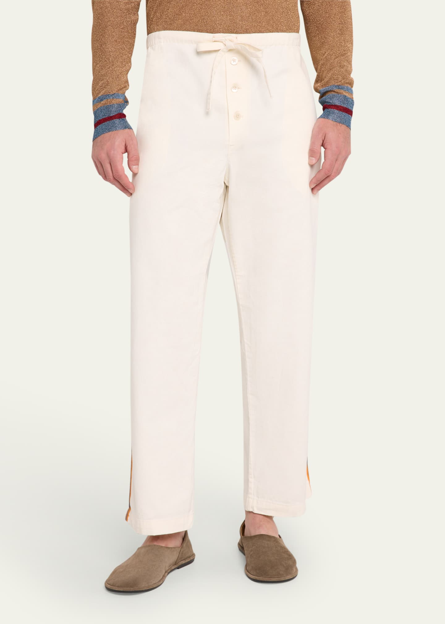 Bode Men's Terry Baseball Stripe Pajama Pants - Bergdorf Goodman