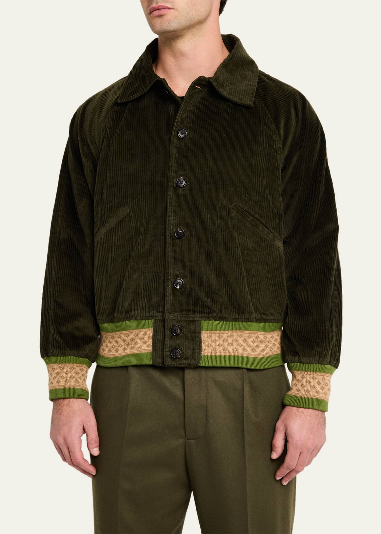 Bode Men's Peerie Rib Corduroy Banbury Jacket - Bergdorf Goodman