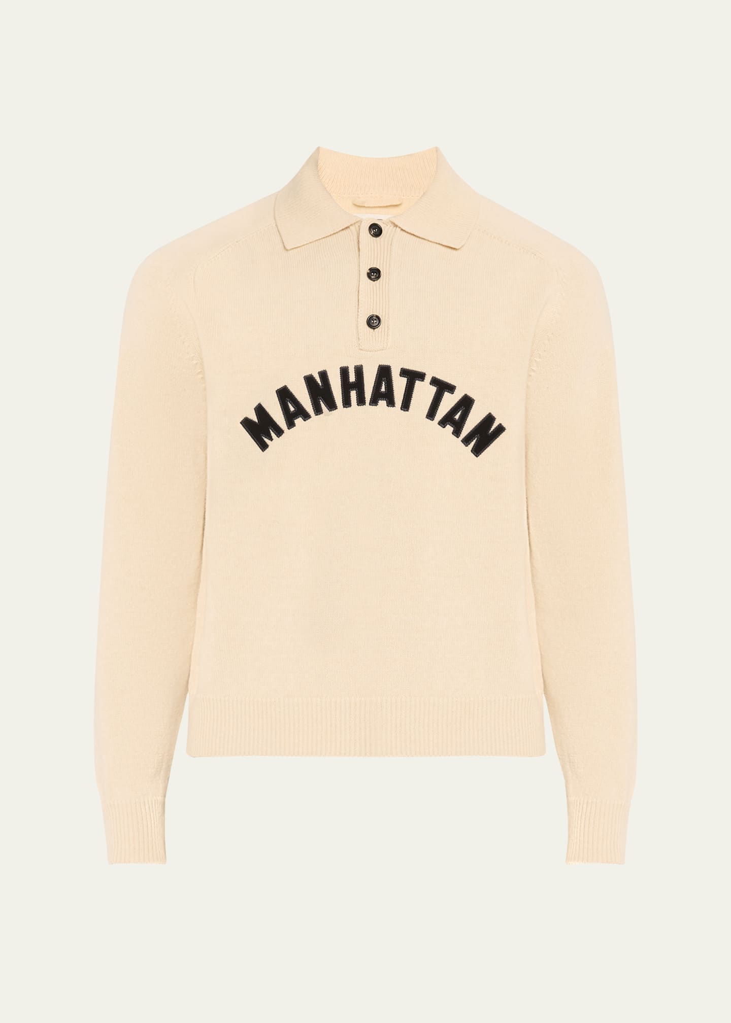 Bode Men's Manhattan Collegiate Polo Sweater - Bergdorf Goodman
