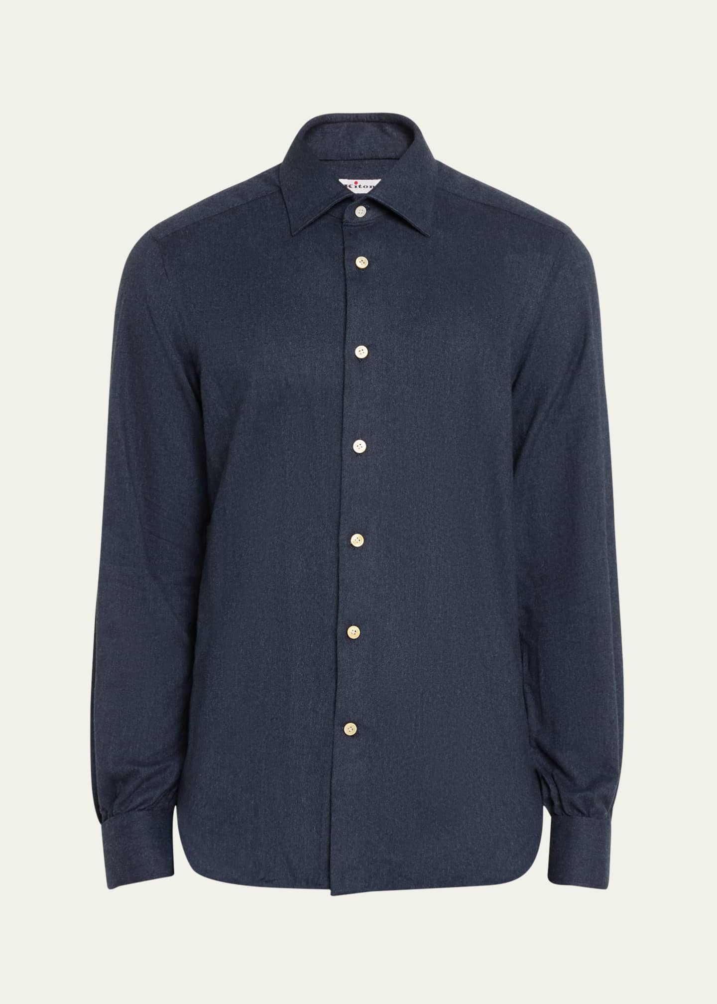 Kiton Men's Twill Flannel Sport Shirt - Bergdorf Goodman