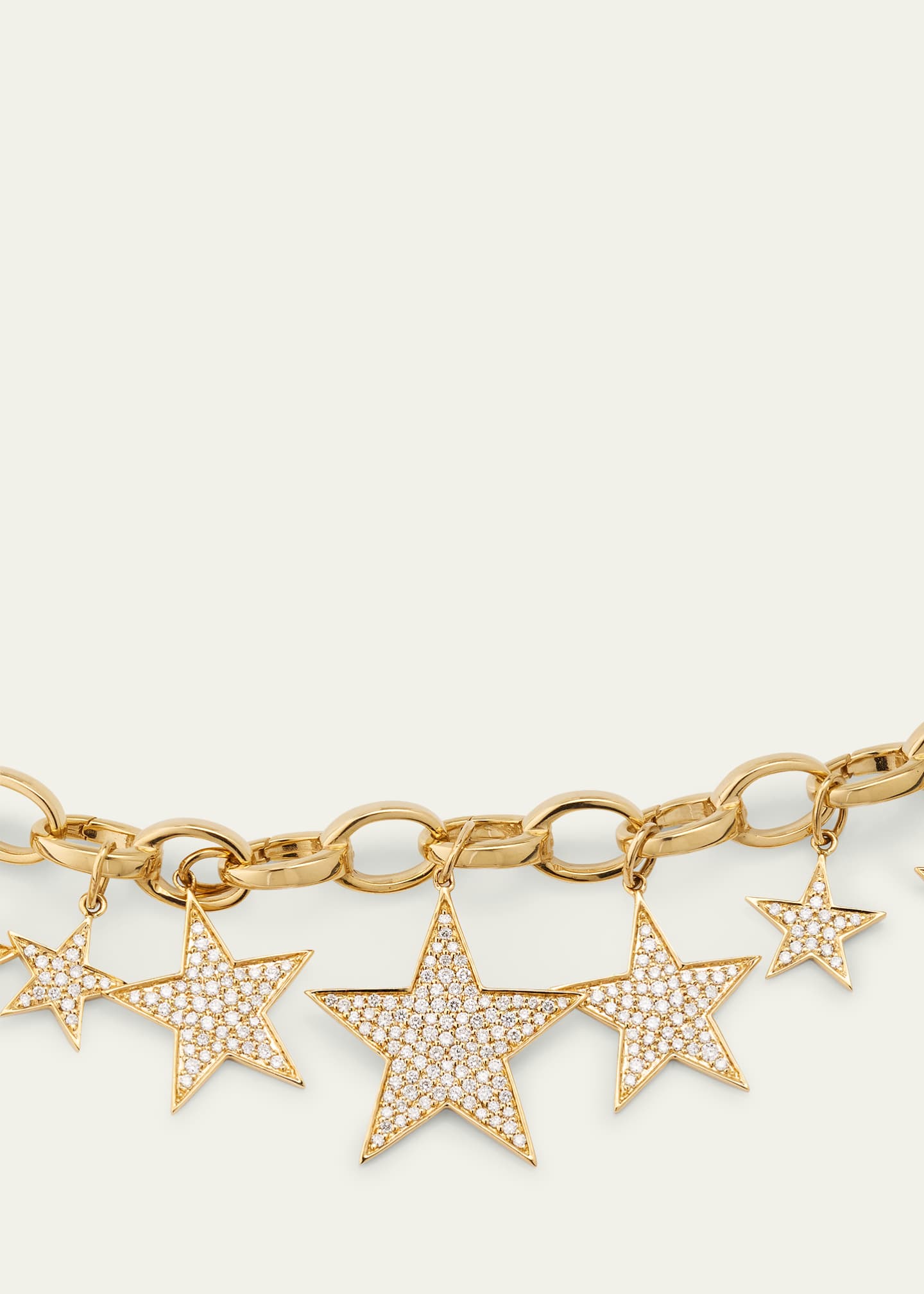 Sydney Evan 14K Yellow Gold Graduated Pave Diamond Star Multi Charm ...