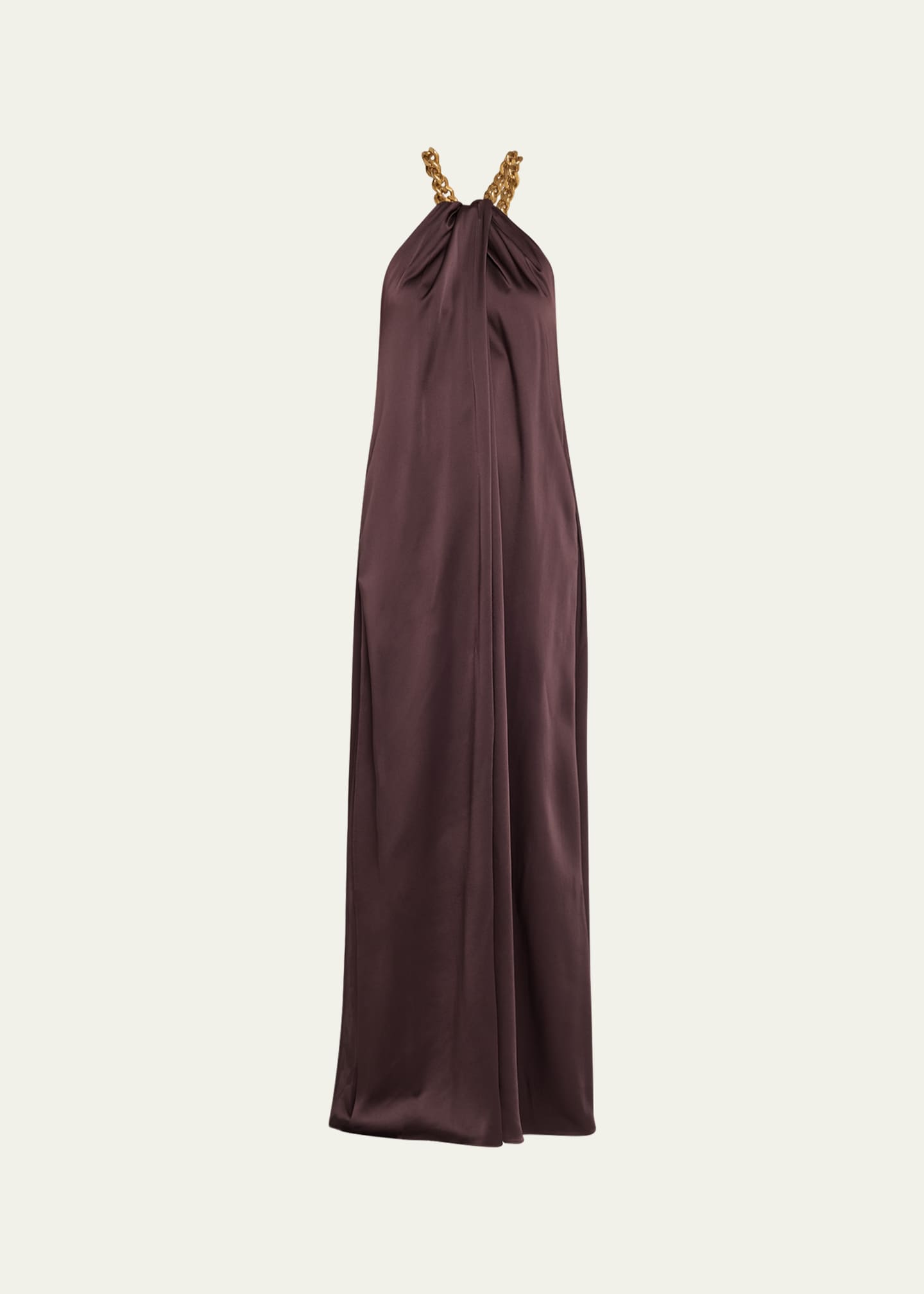 Stella McCartney Chain Halter Neck Satin Gown - Bergdorf Goodman