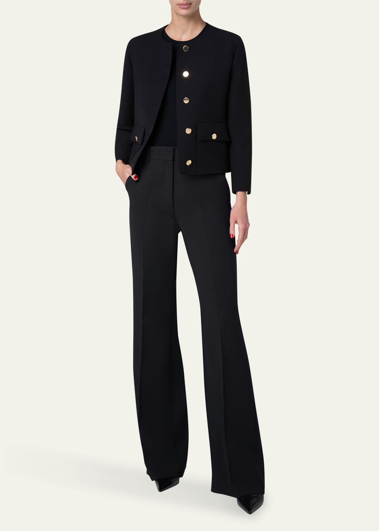 Akris Double-Face Wool Winter Jacket with Gold-Tone Buttons - Bergdorf ...