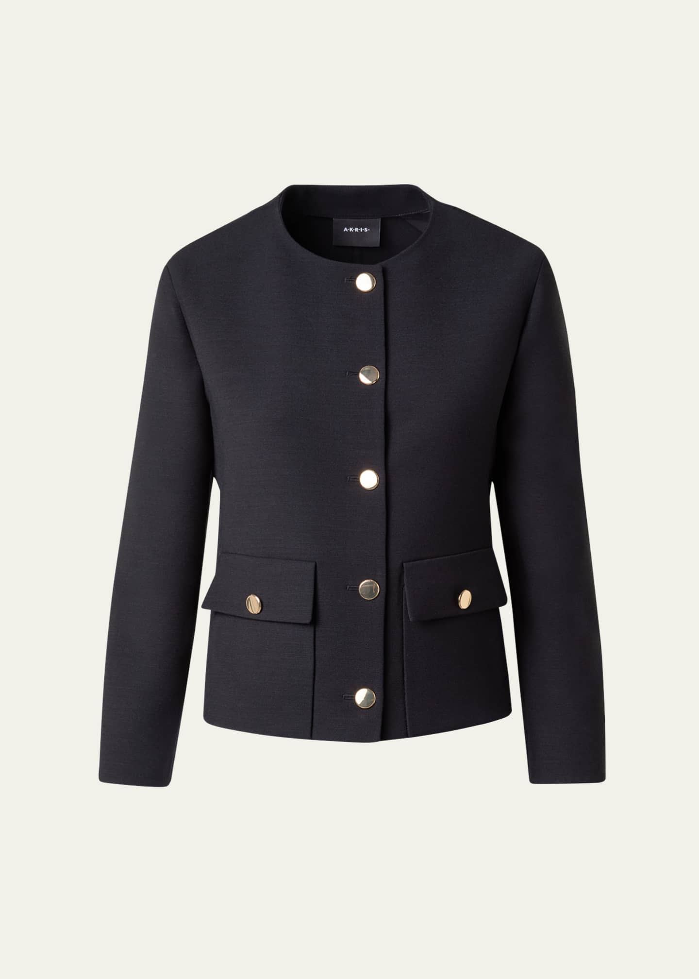 Akris Double-Face Wool Winter Jacket with Gold-Tone Buttons - Bergdorf ...
