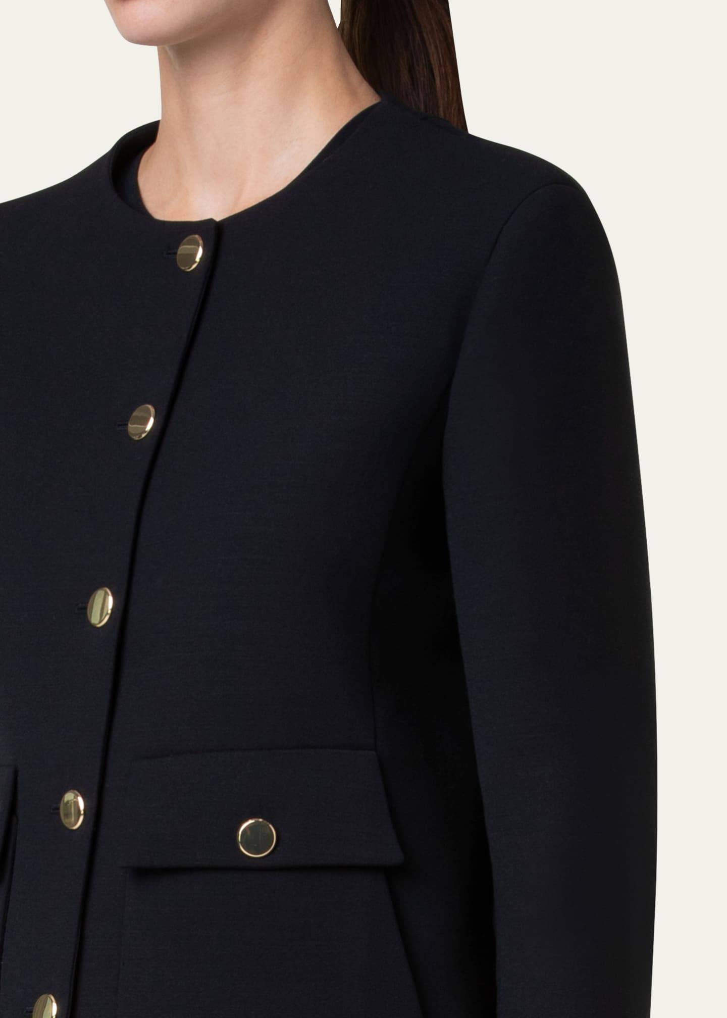 Akris Double-Face Wool Winter Jacket with Gold-Tone Buttons - Bergdorf ...