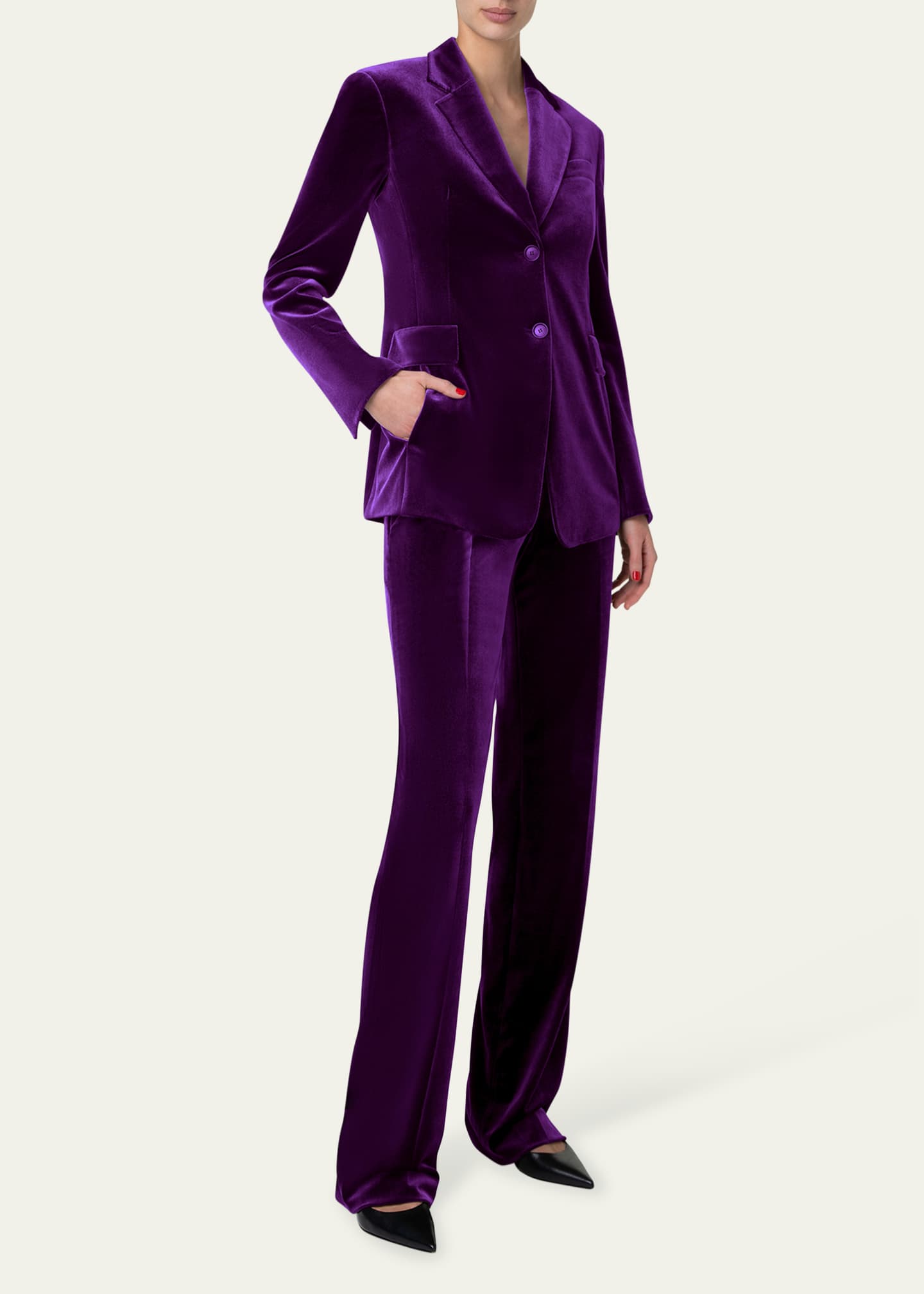 Akris Taddeo Stretch Velvet Blazer Jacket - Bergdorf Goodman