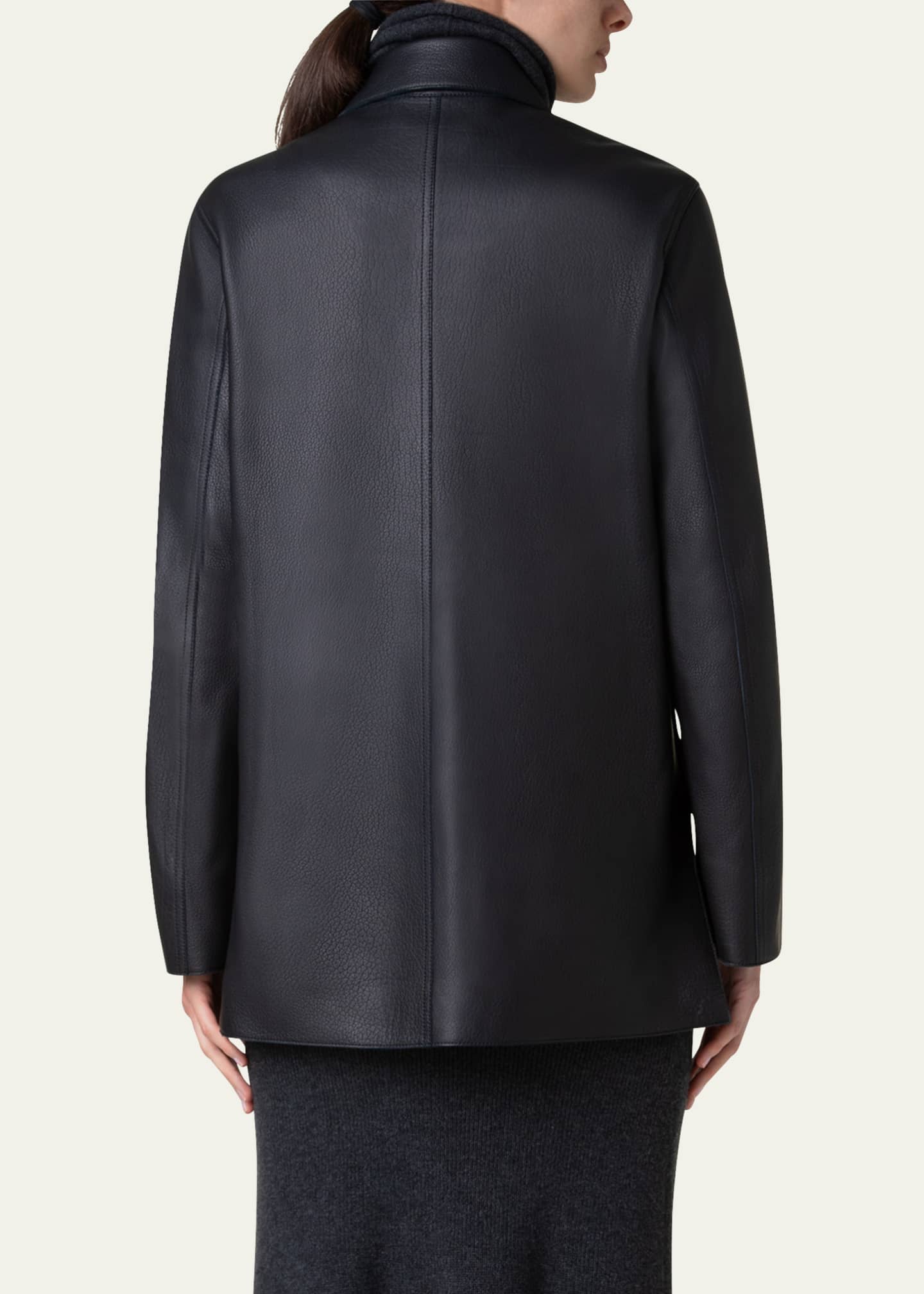 Akris Laars Long Oversized Leather Jacket - Bergdorf Goodman