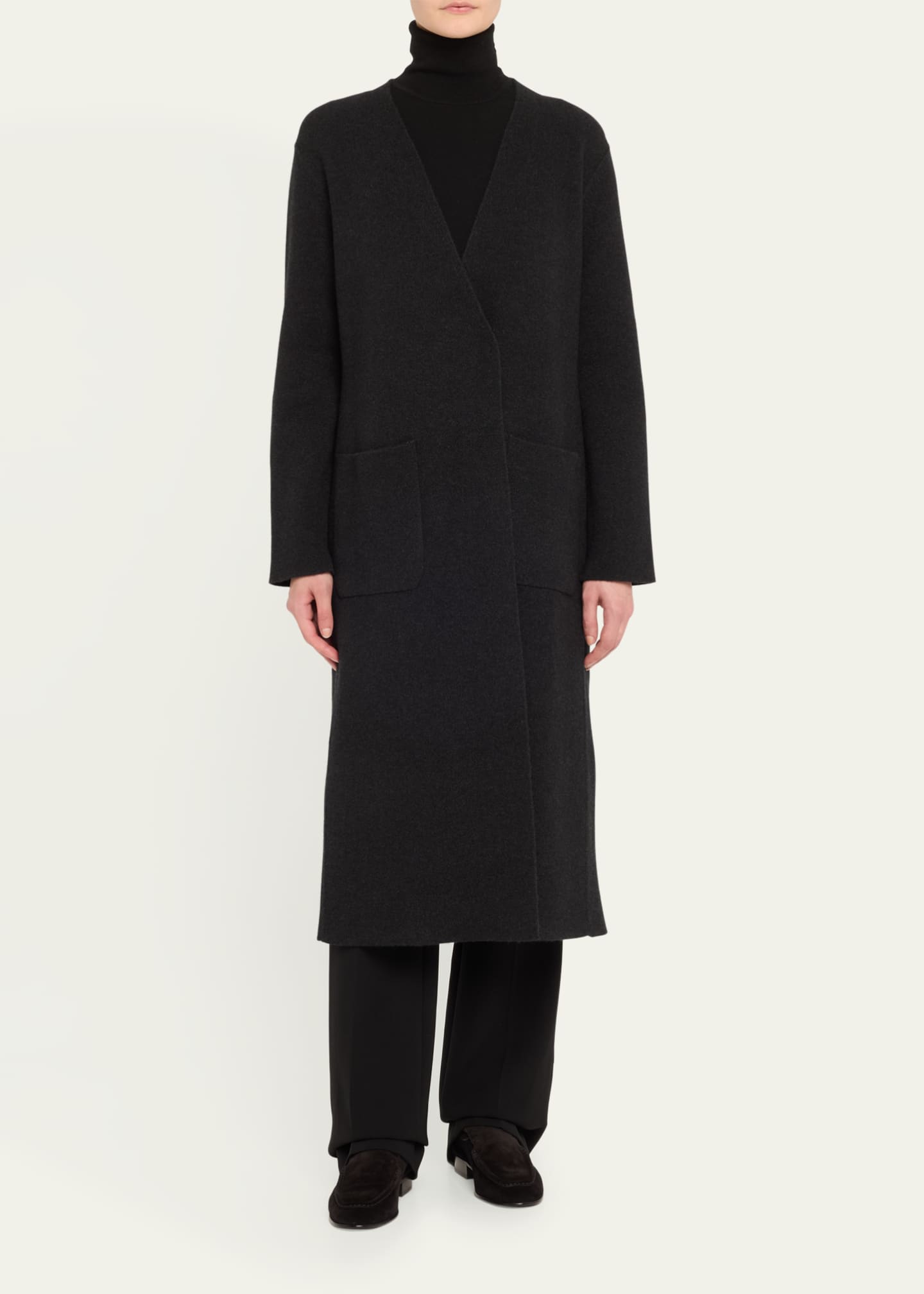 Akris One-Button Cashmere Coat - Bergdorf Goodman