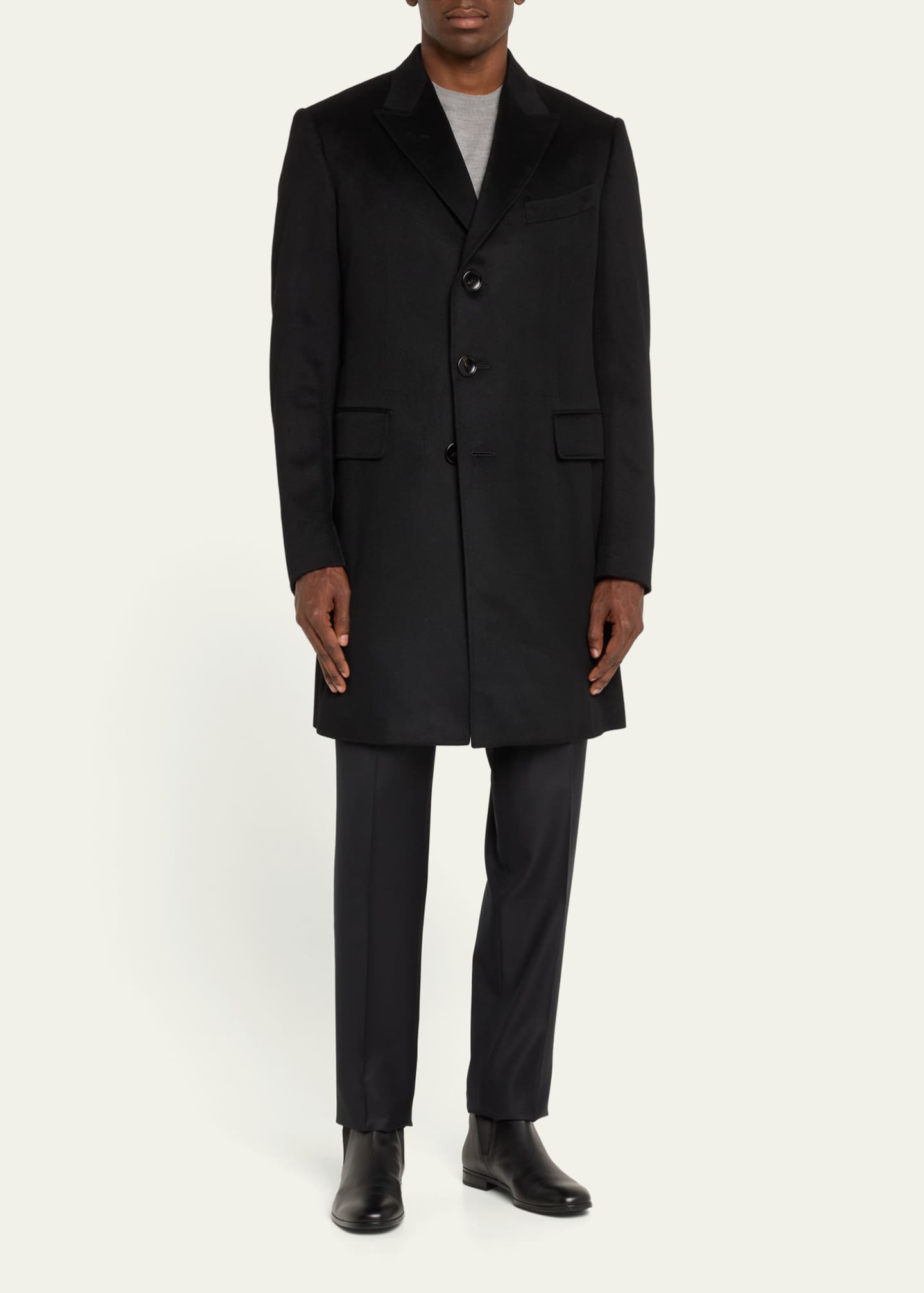 TOM FORD Men's Solid Cashmere Overcoat - Bergdorf Goodman