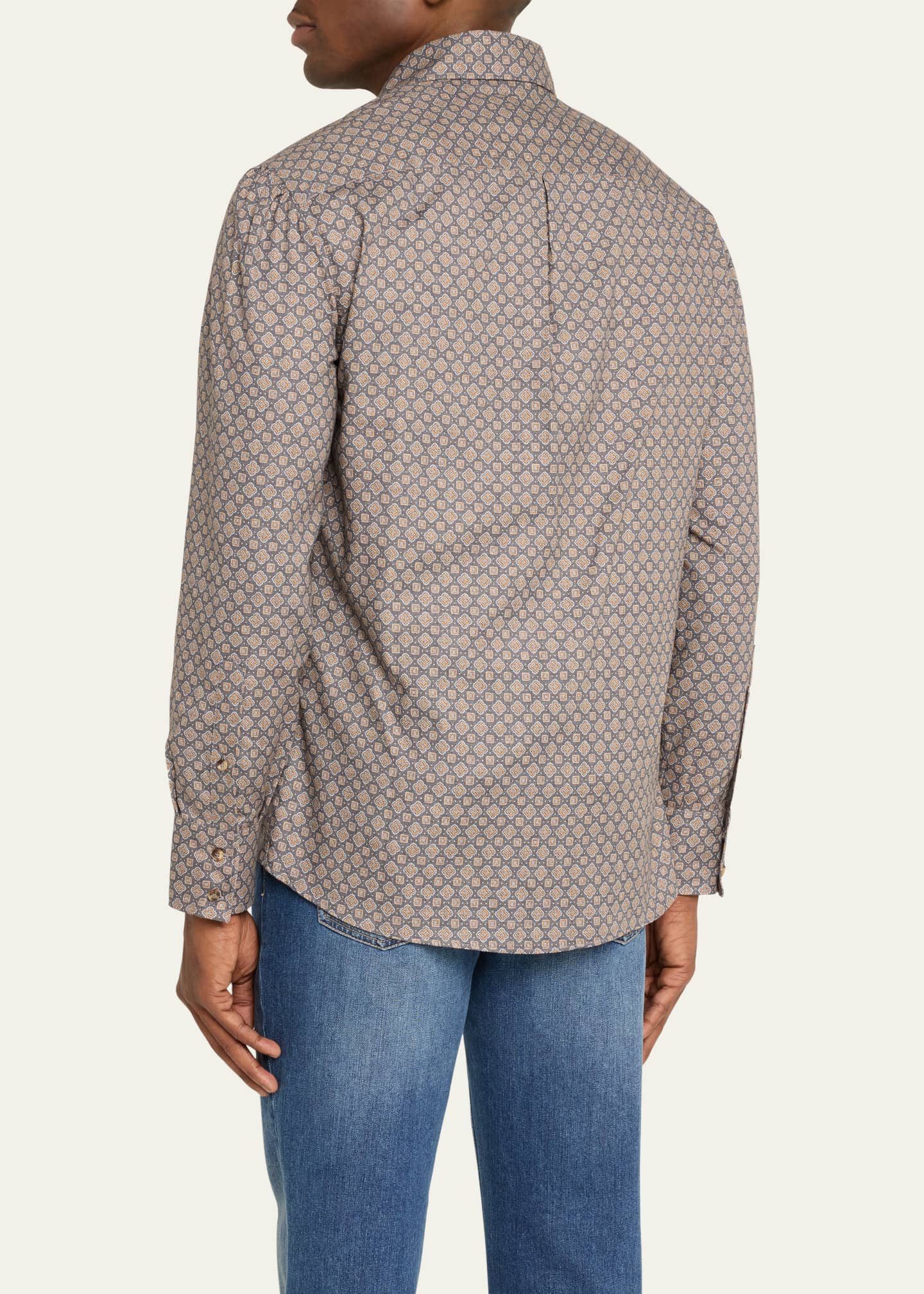 Brunello Cucinelli Men's Medallion Basic Button-Down Shirt - Bergdorf Goodman