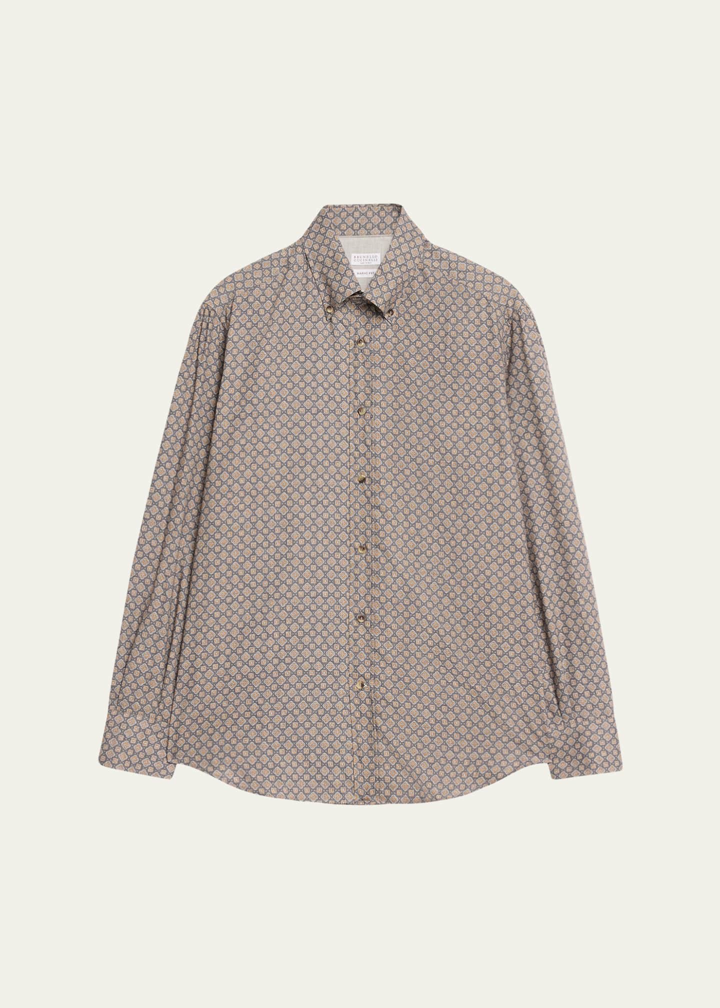 Brunello Cucinelli Men's Medallion Basic Button-Down Shirt - Bergdorf Goodman