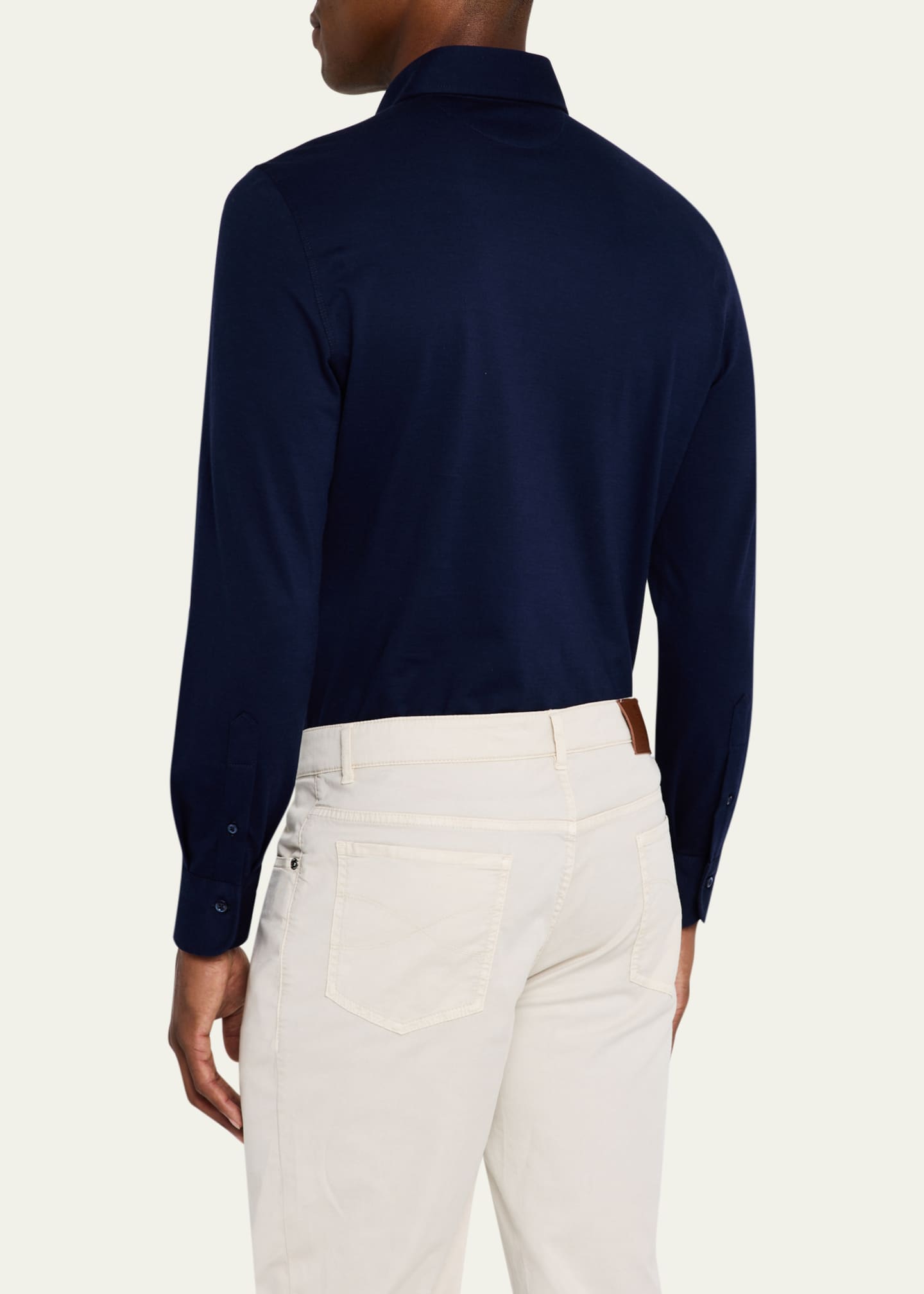 Brunello Cucinelli Men's Long-Sleeve Pique Polo Shirt - Bergdorf Goodman