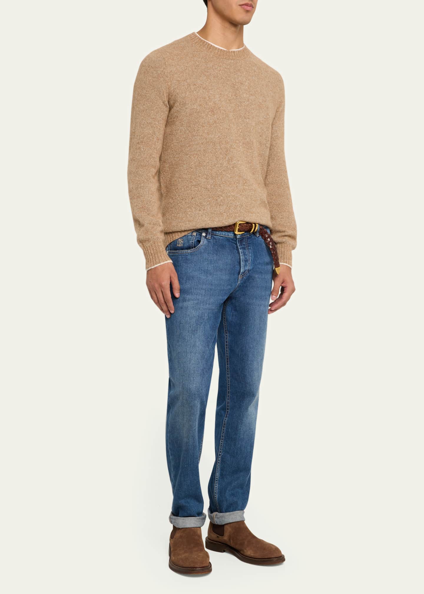 Brunello Cucinelli Men's Cotton Ribbed Sweatshirt - Bergdorf Goodman