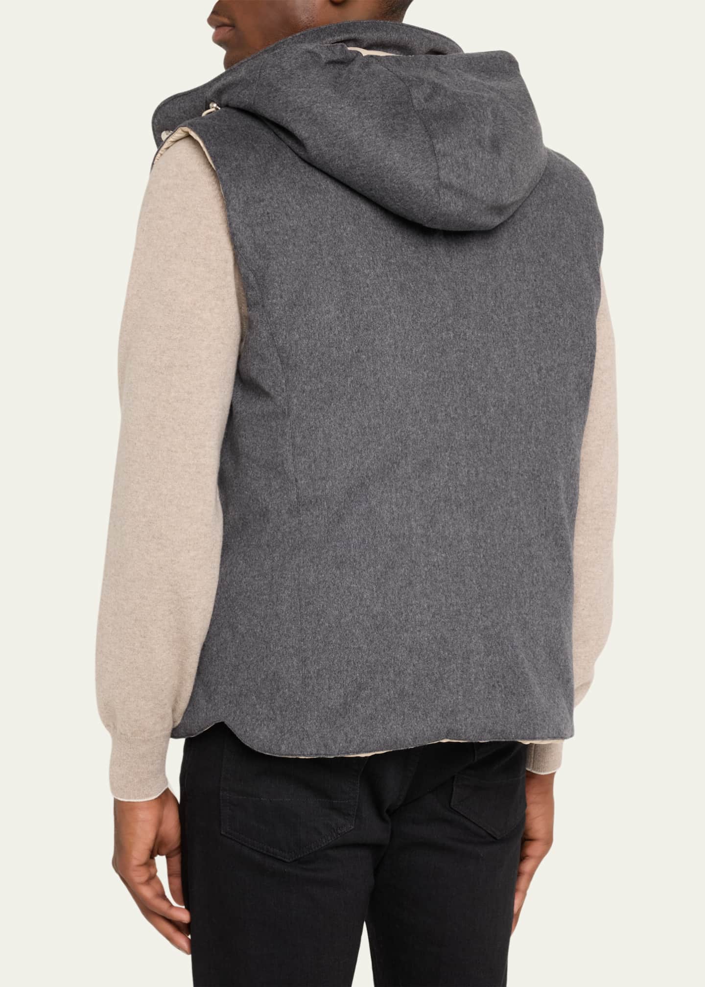 Brunello Cucinelli Men's Beavered Wool Padded Snap Vest - Bergdorf Goodman