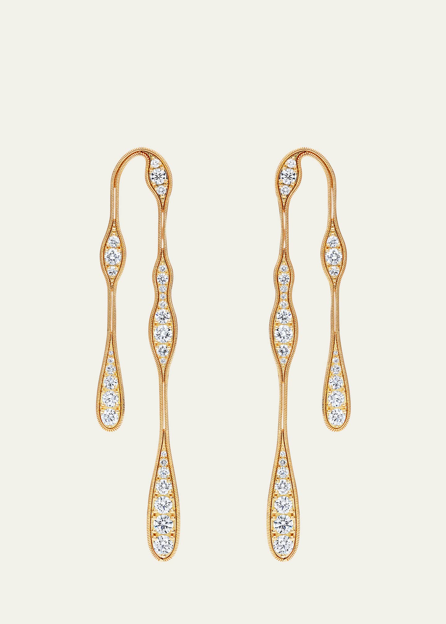 Fernando Jorge 18K Yellow Gold Fluid Diamonds Doubled Earrings ...