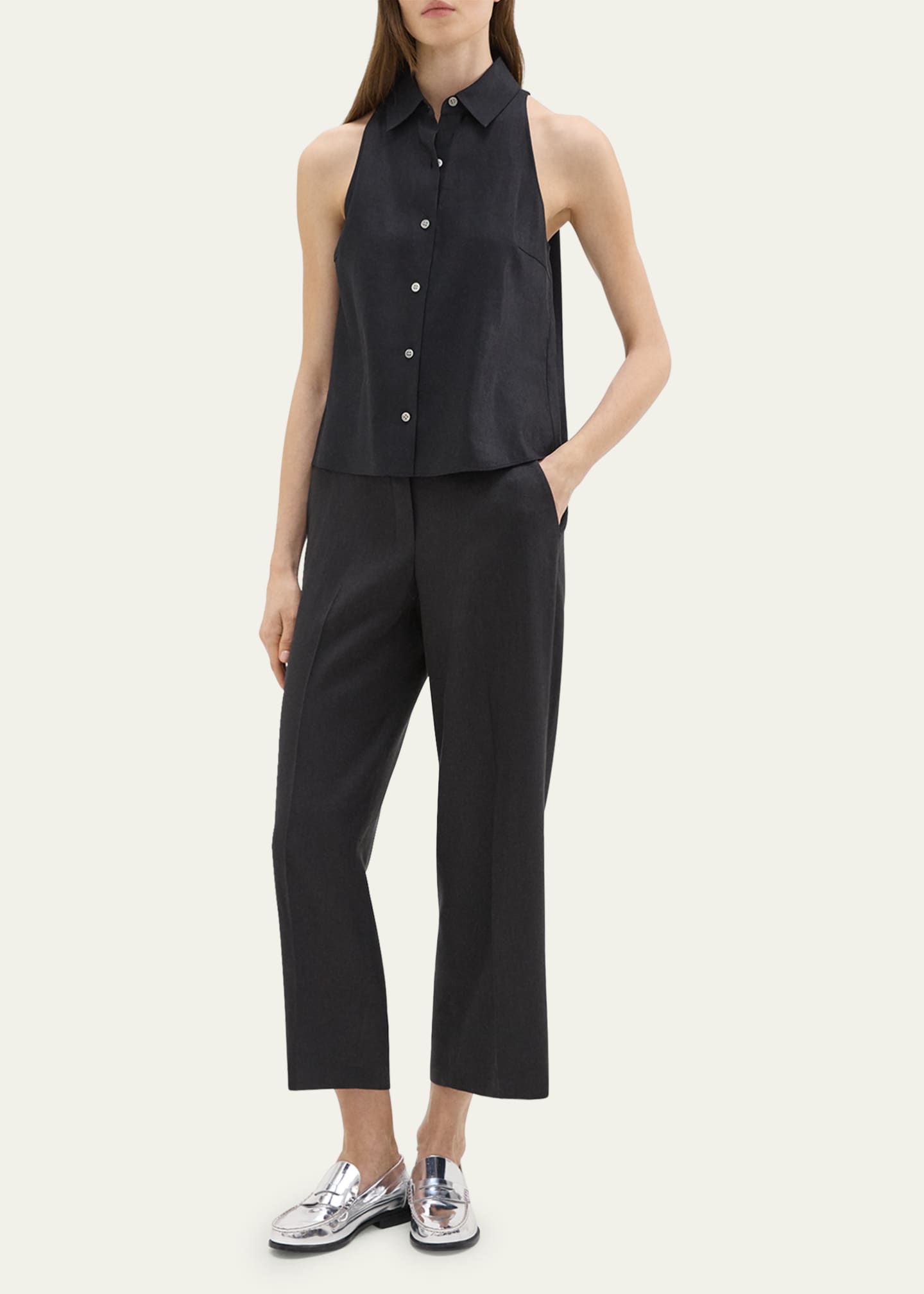 Theory Relaxed Straight-Leg Pull-On Pants - Bergdorf Goodman
