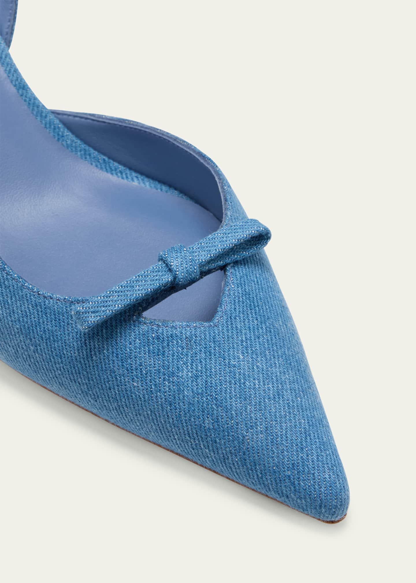 Stuart Weitzman Tully Denim Bow Slingback Pumps - Bergdorf Goodman