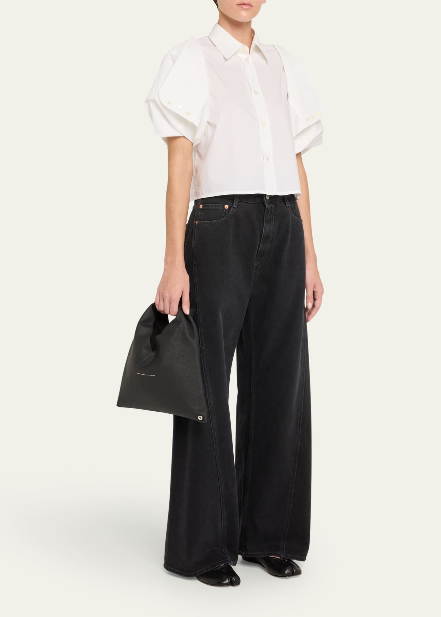 MM6 Maison Margiela Mini Japanese Leather Hobo Bag - Bergdorf Goodman