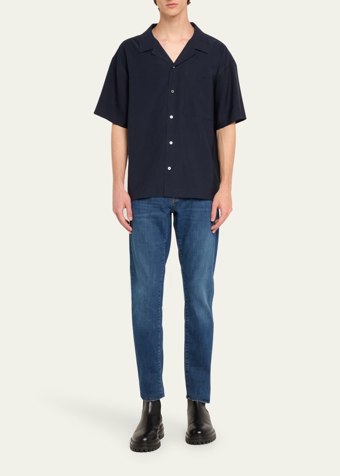 FRAME Men's Tencel Camp Shirt - Bergdorf Goodman