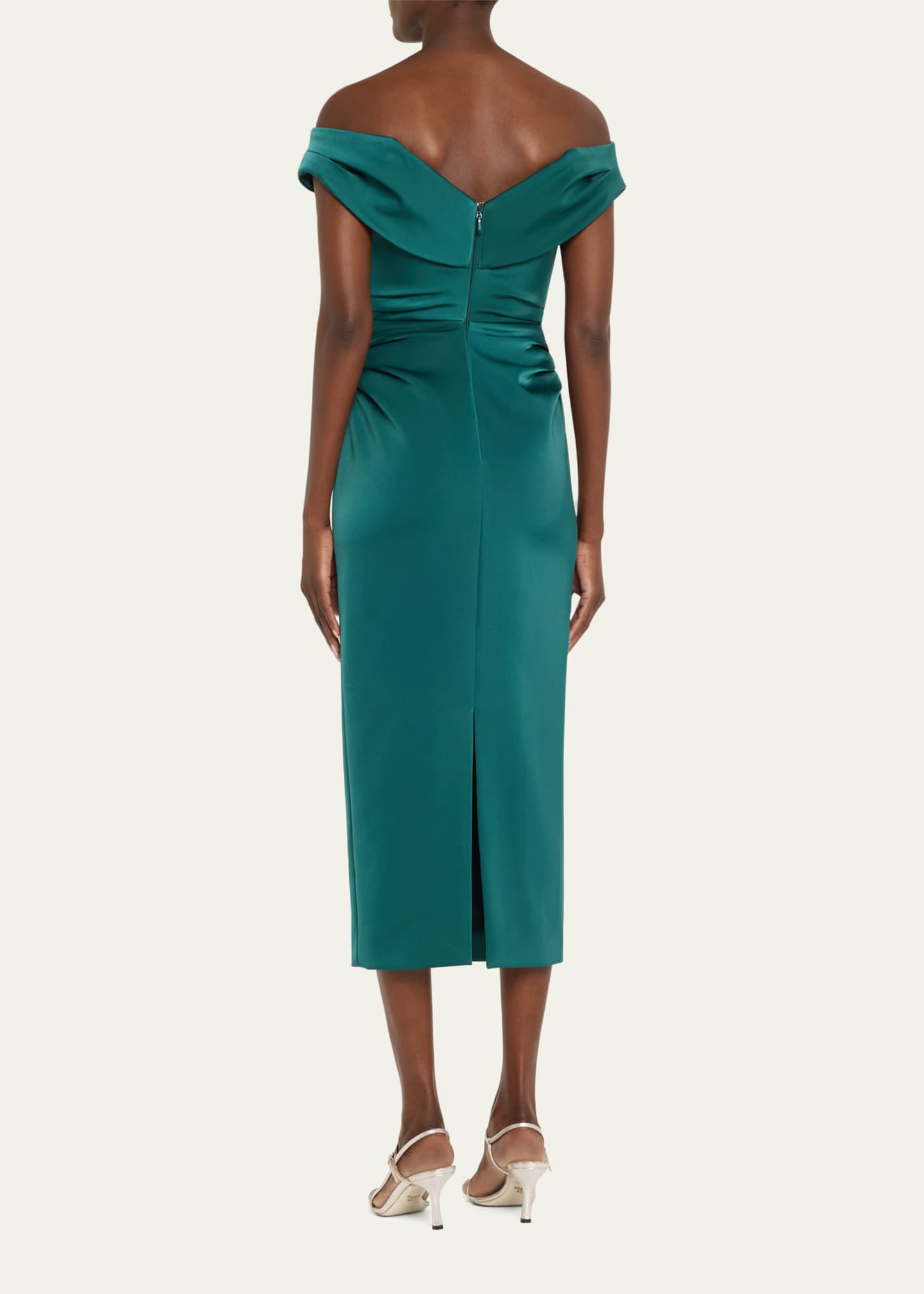 Rachel Gilbert Daria Twisted Draped Off-The-Shoulder Midi Dress ...